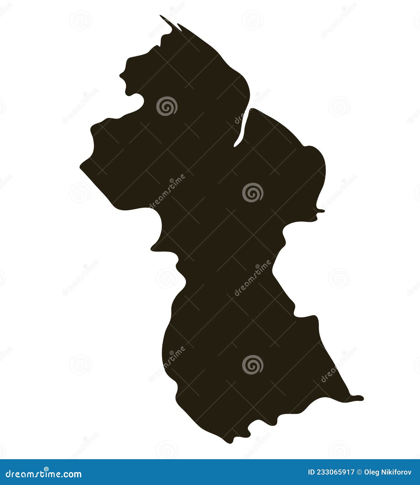 Map of Guyana. Solid Black Map Vector Illustration Stock Vector ...