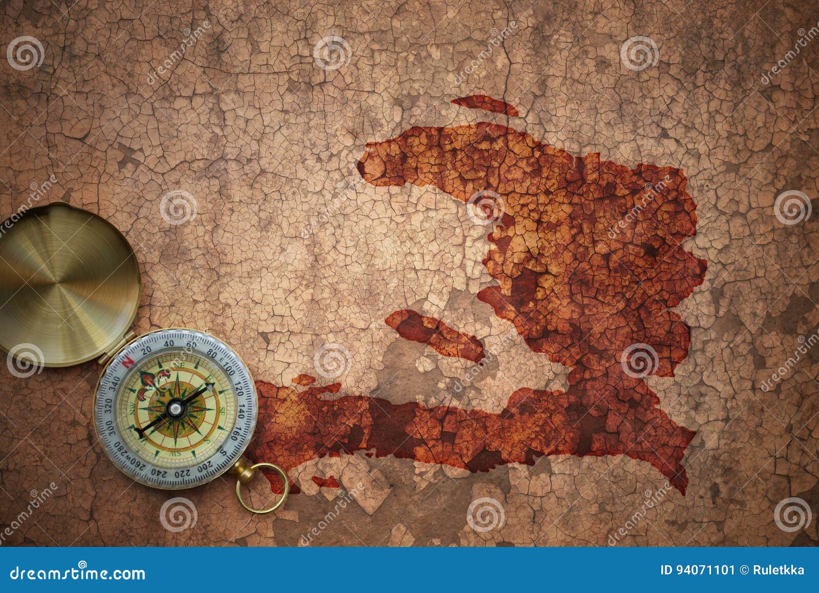 Map of Haiti on a Old Vintage Crack Paper Stock Image - Image of haiti ...