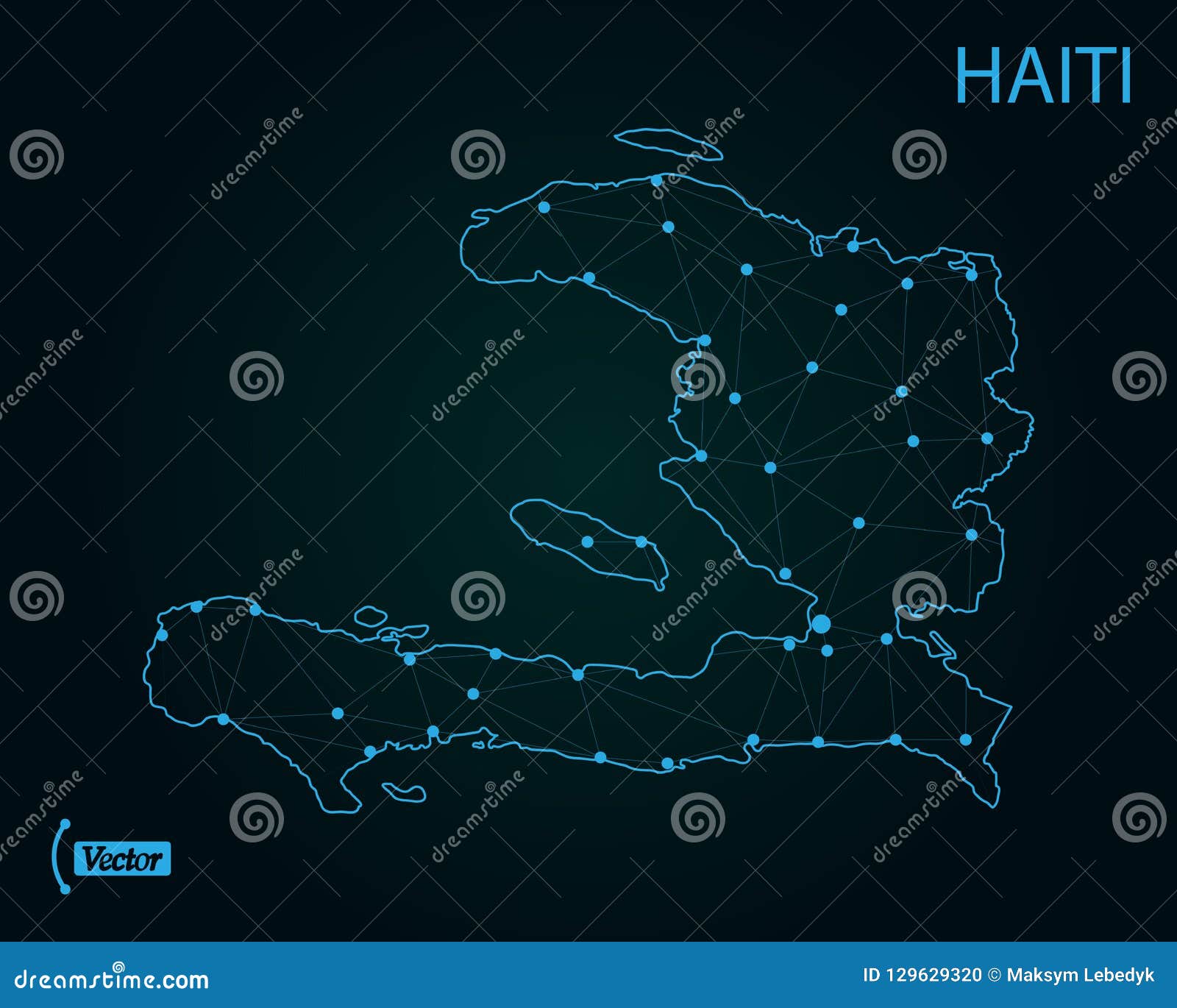 Haiti Vector Chalk Drawing Map Isolated On A White Background ...
