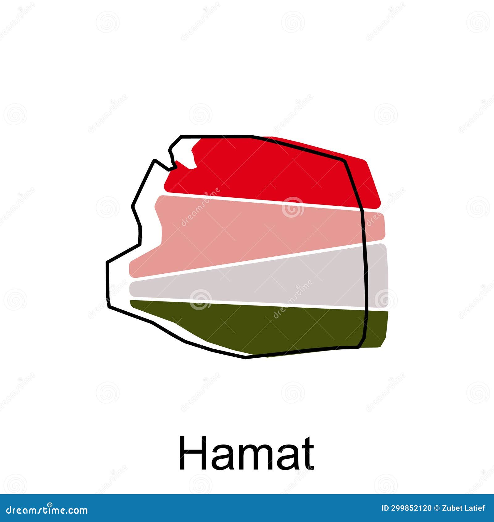Map of Hamat Vector Illustration Design Template, on a White Background ...