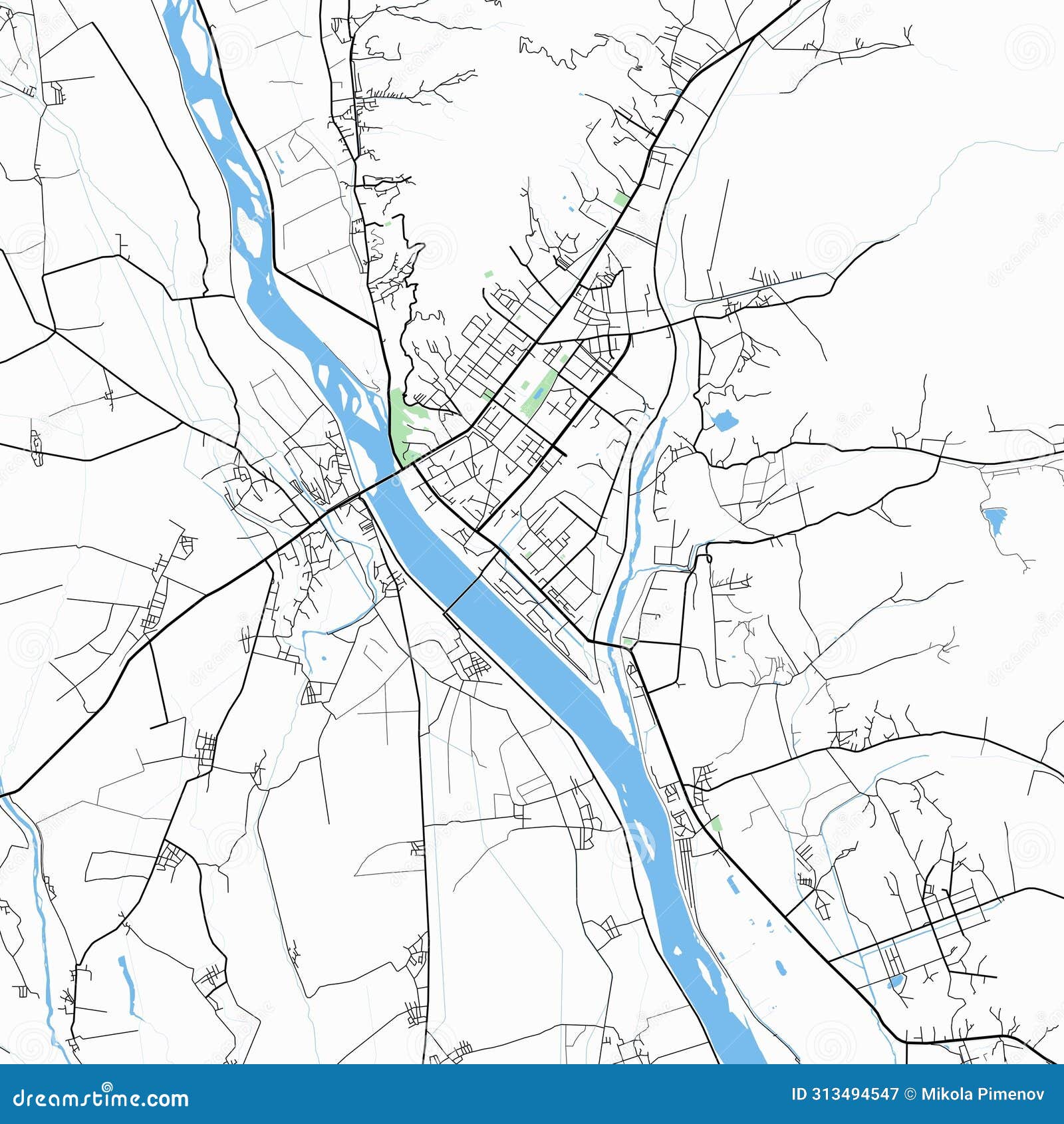 Map of Hamhung city. stock illustration. Illustration of sketch - 313494547