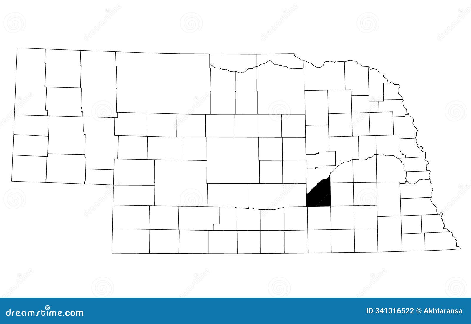 Map of Hamilton County in Nebraska State on White Background. Single ...