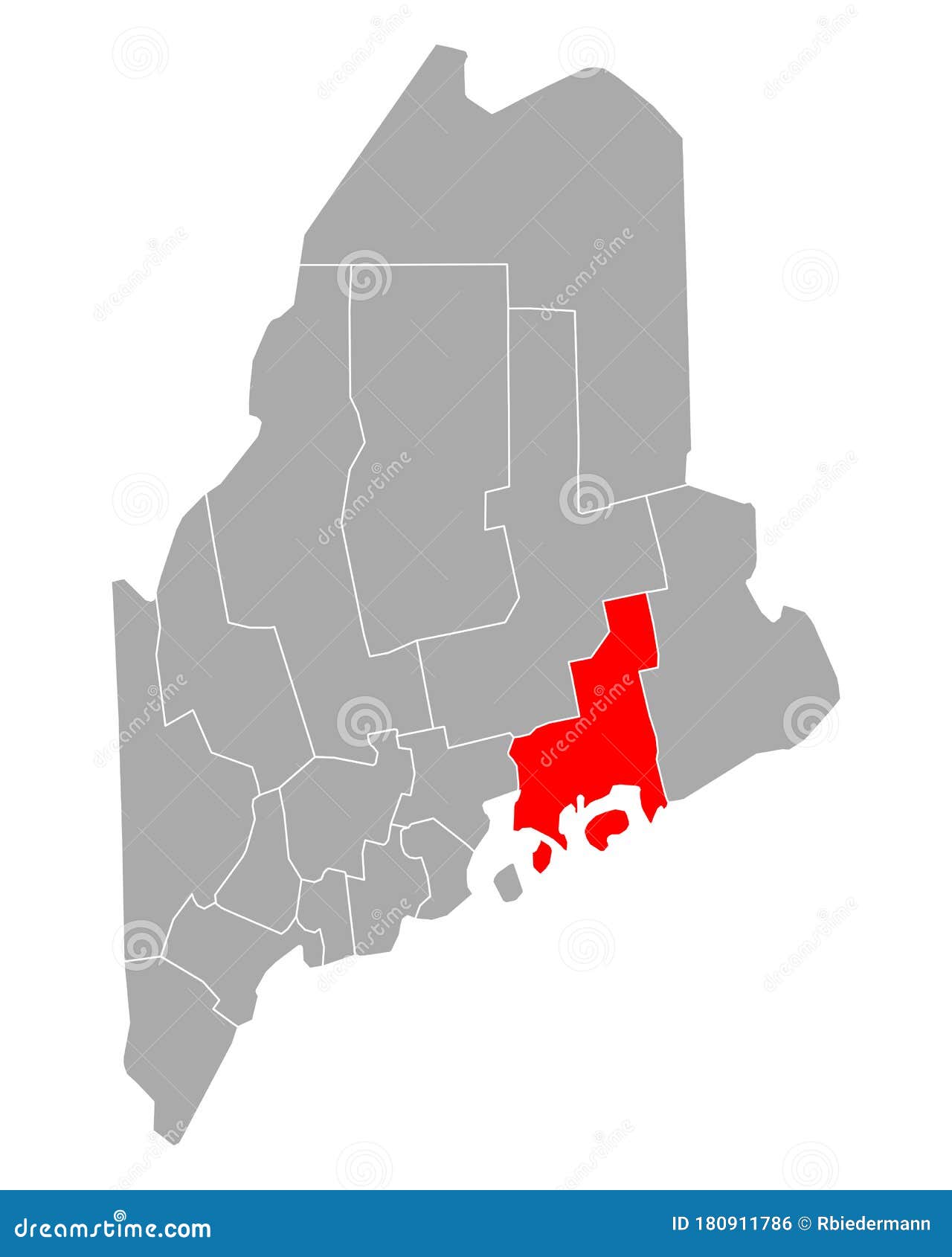 Map of Hancock in Maine stock vector. Illustration of county - 180911786