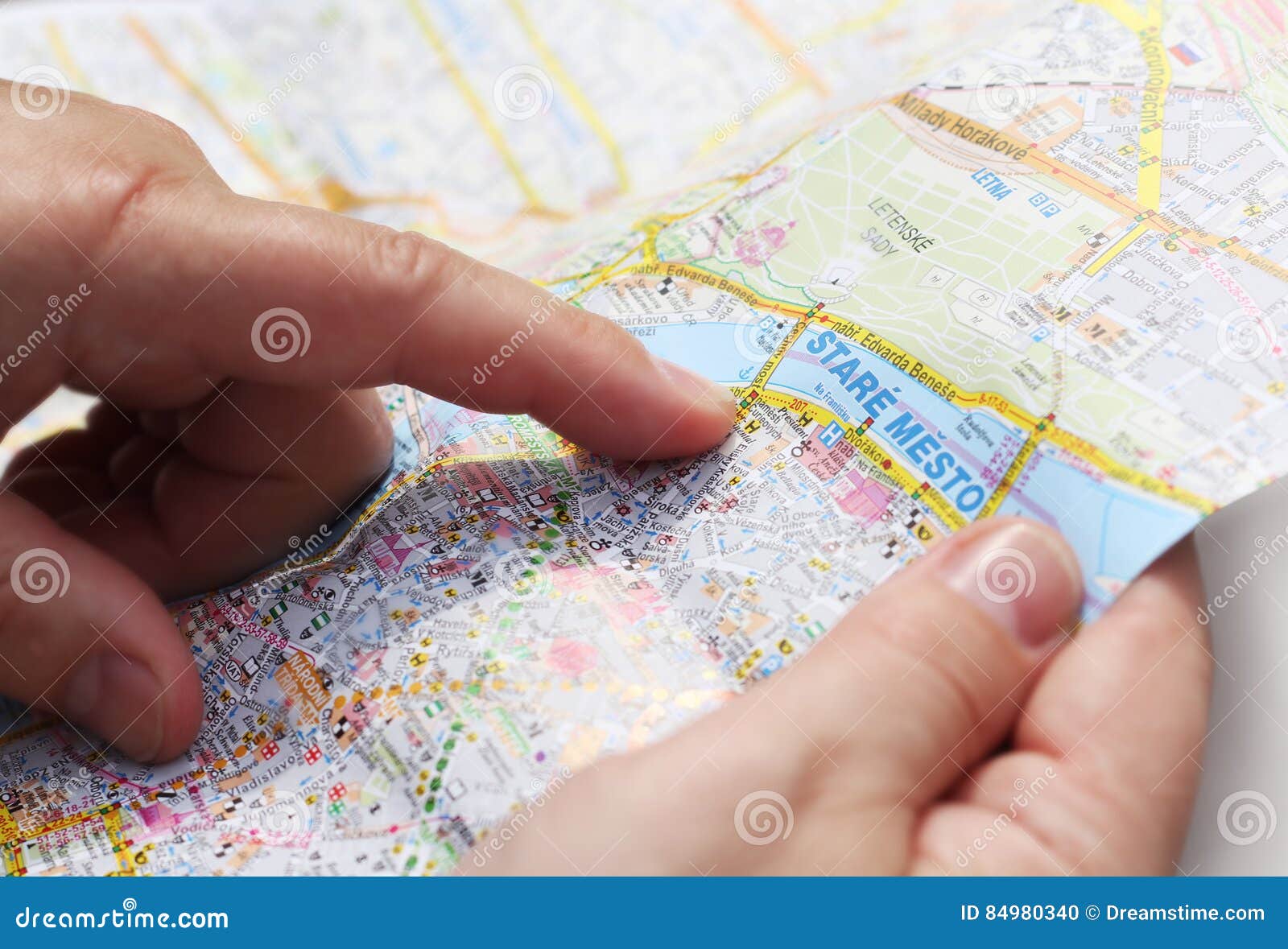 Map in hands stock photo. Image of travel, lifestyle - 84980340
