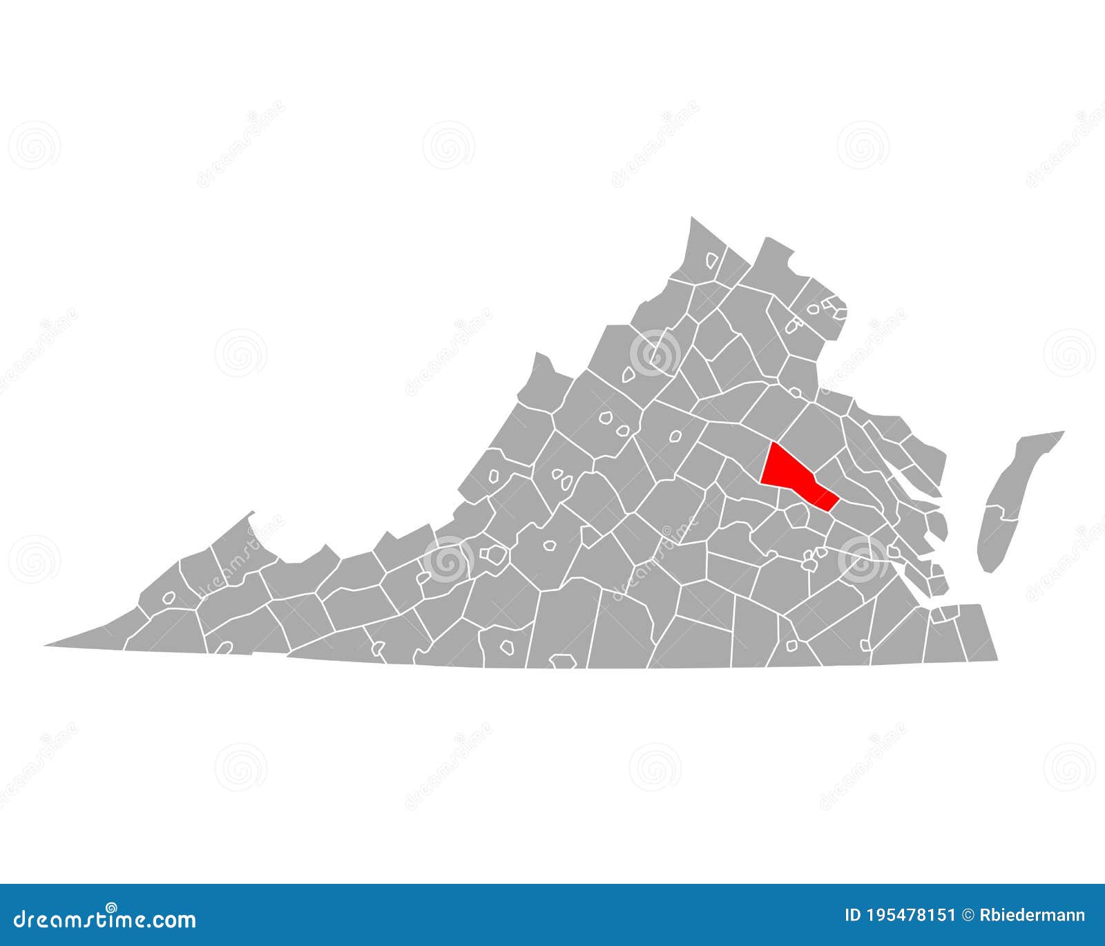 Map of Hanover in Virginia stock vector. Illustration of geography ...