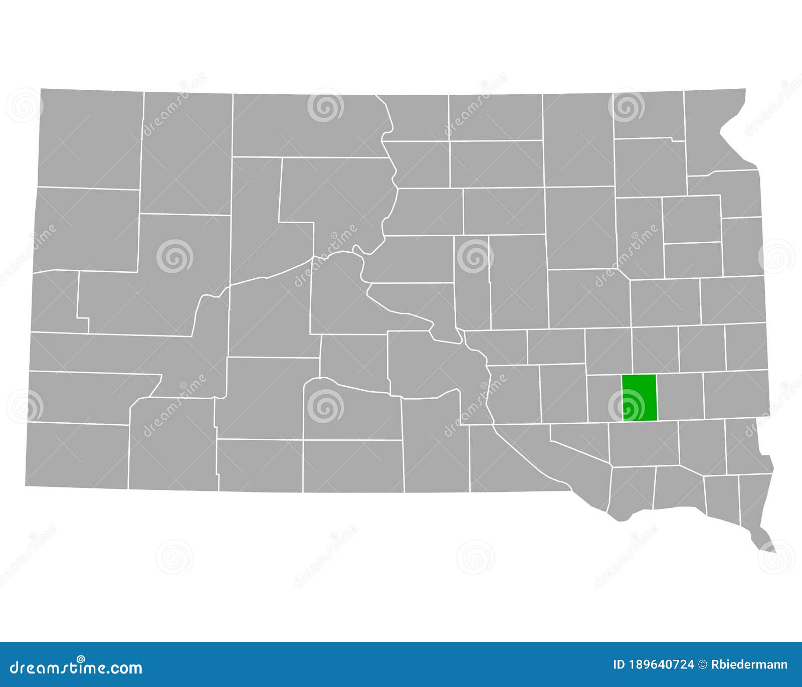 Map of Hanson in South Dakota Stock Vector - Illustration of south ...