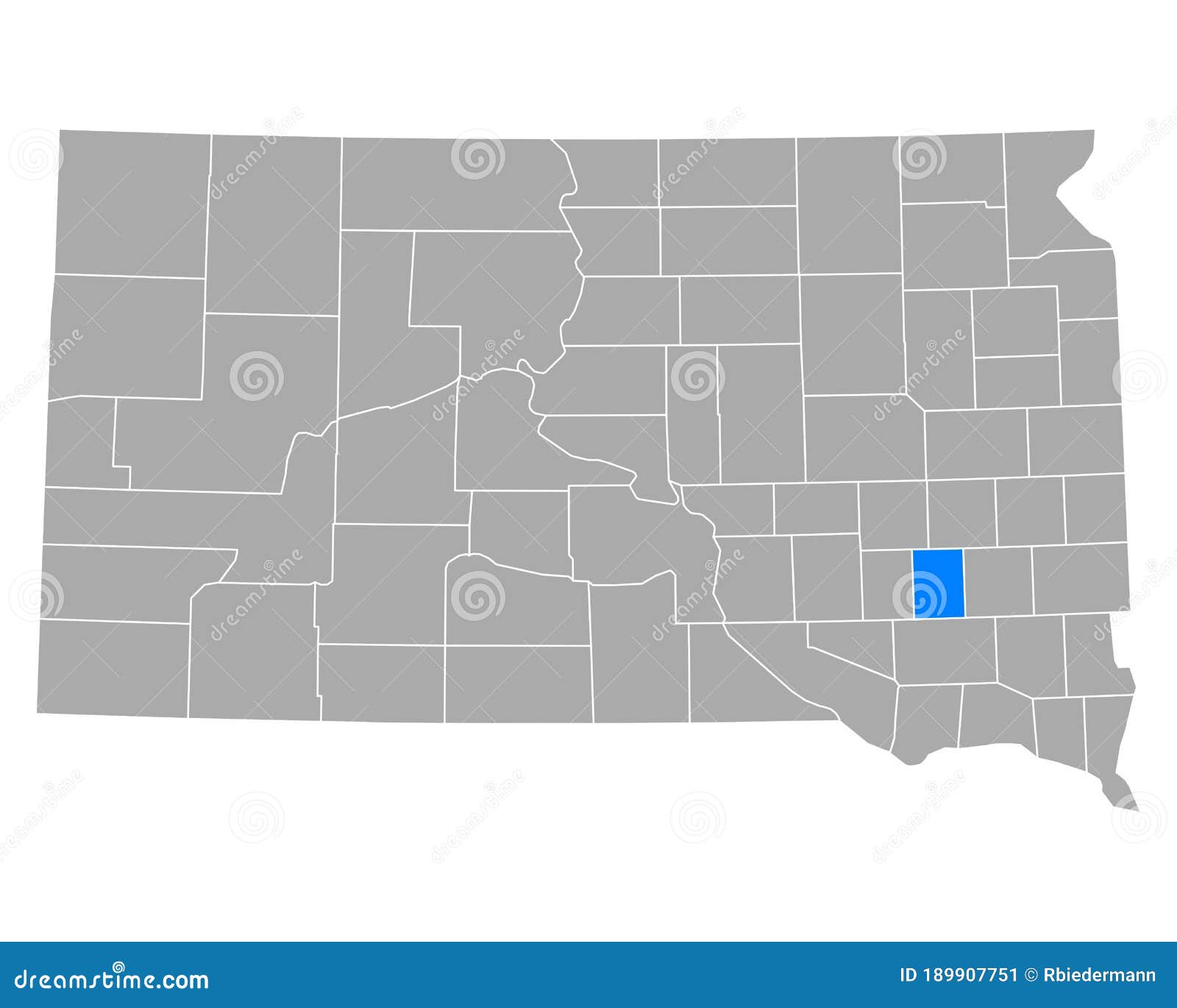 Map of Hanson in South Dakota Stock Vector - Illustration of locator ...