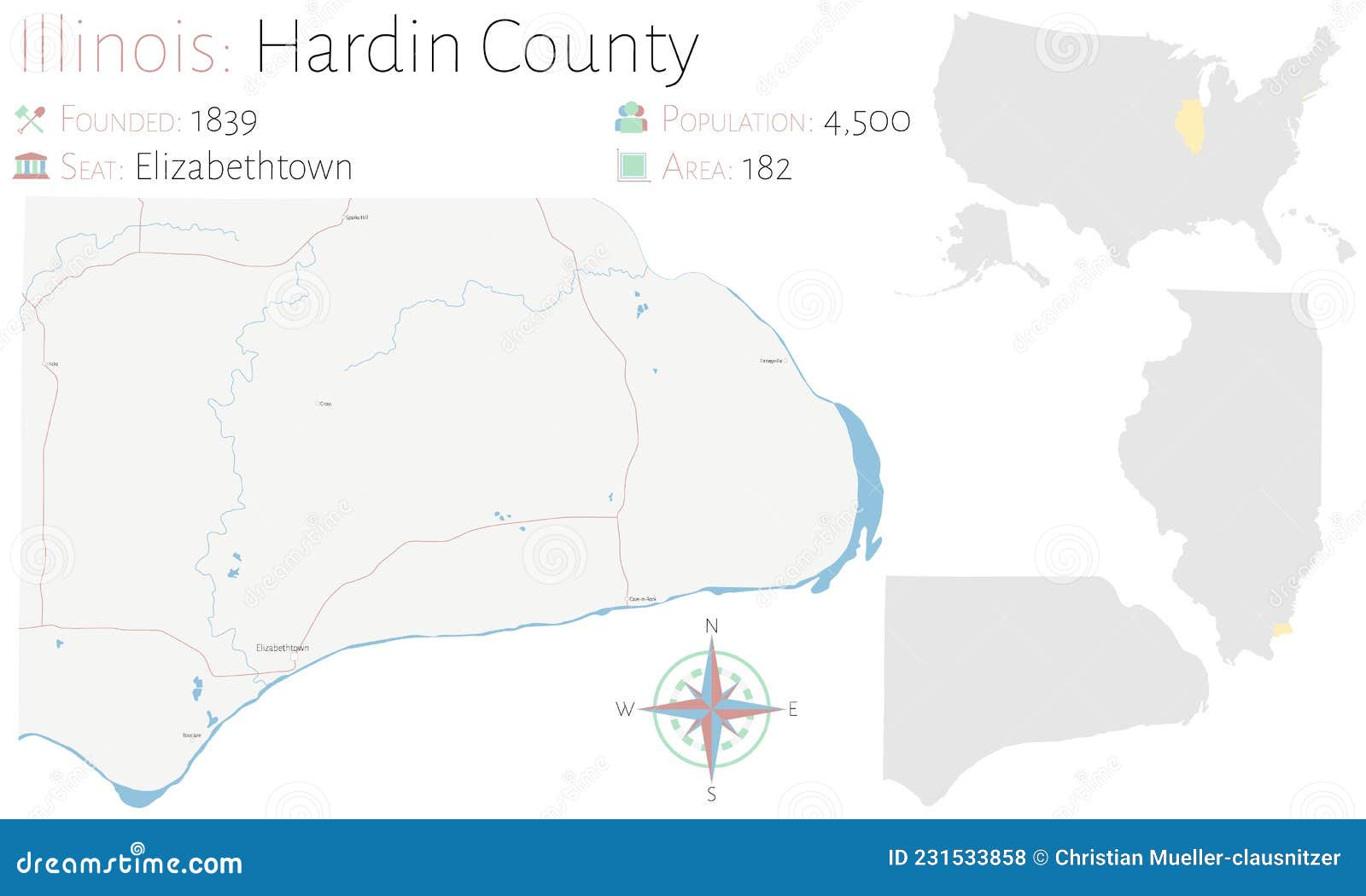 Map Of Hardin County In Texas Cartoon Vector | CartoonDealer.com #124255497