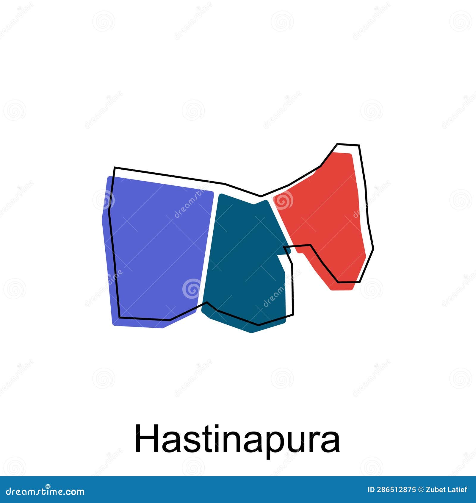 Map of Hastinapura Vector Design Template, National Borders and ...