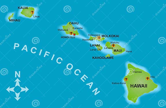Map of Hawaii stock vector. Illustration of metaphor - 10555520
