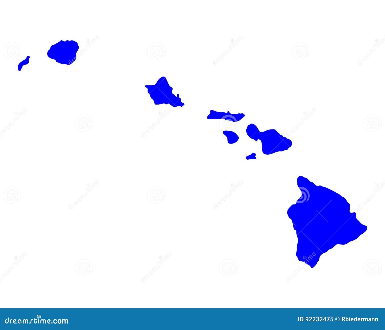 Map of Hawaii stock vector. Illustration of isolated - 92232475