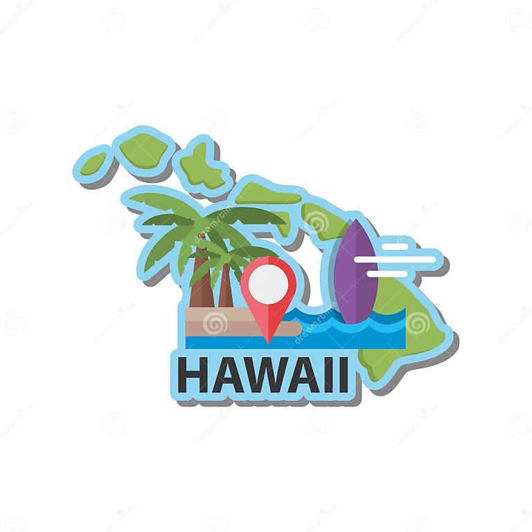 Map of Hawaii State. Vector Illustration Decorative Design Stock Vector ...