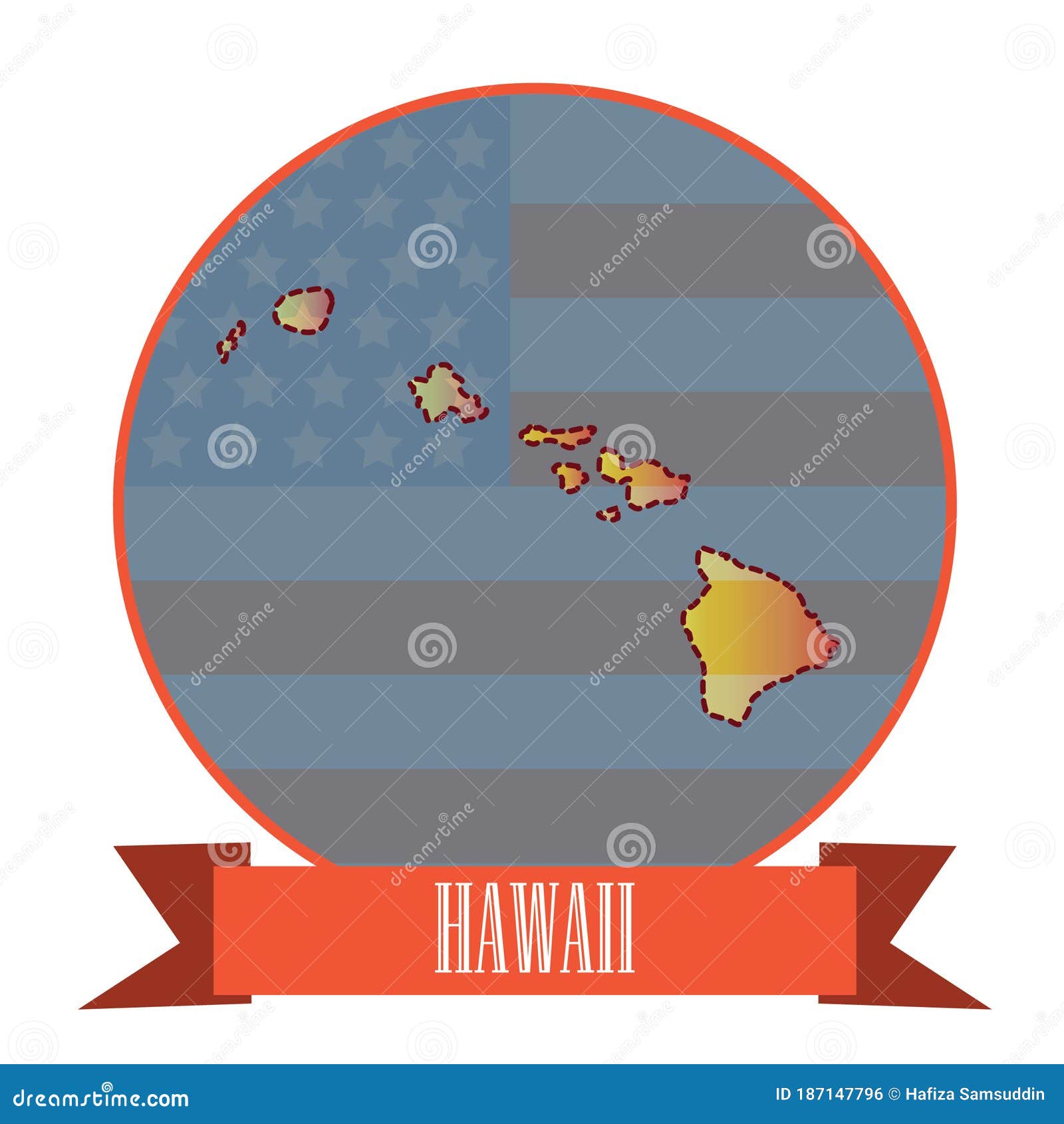 Map of Hawaii State. Vector Illustration Decorative Design Stock Vector ...