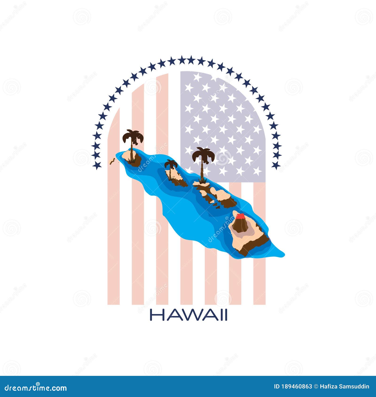 Map of Hawaii State. Vector Illustration Decorative Design Stock Vector ...