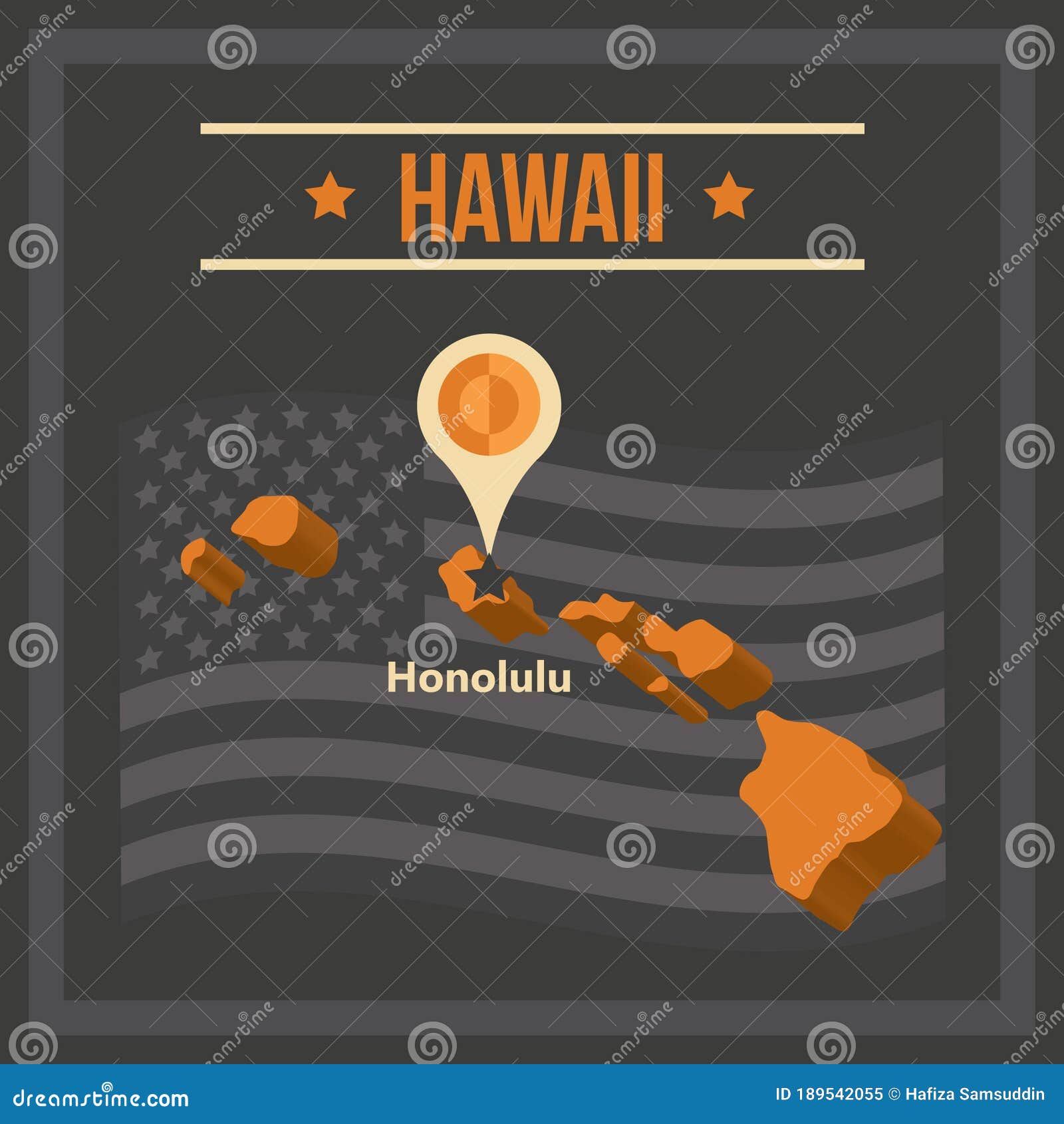 Map of Hawaii State. Vector Illustration Decorative Design Stock Vector ...