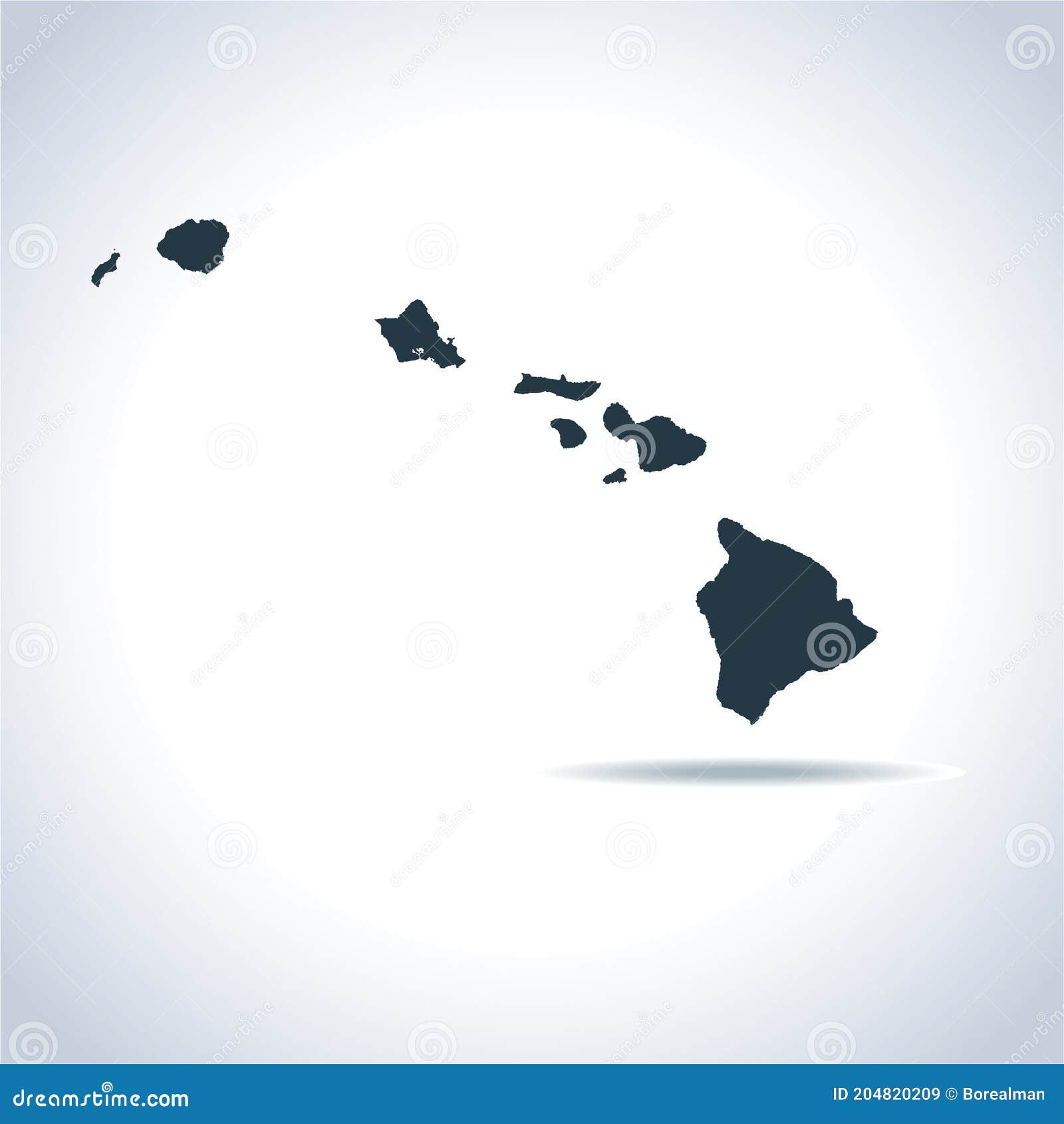 Map of the Hawaii stock vector. Illustration of state - 204820209