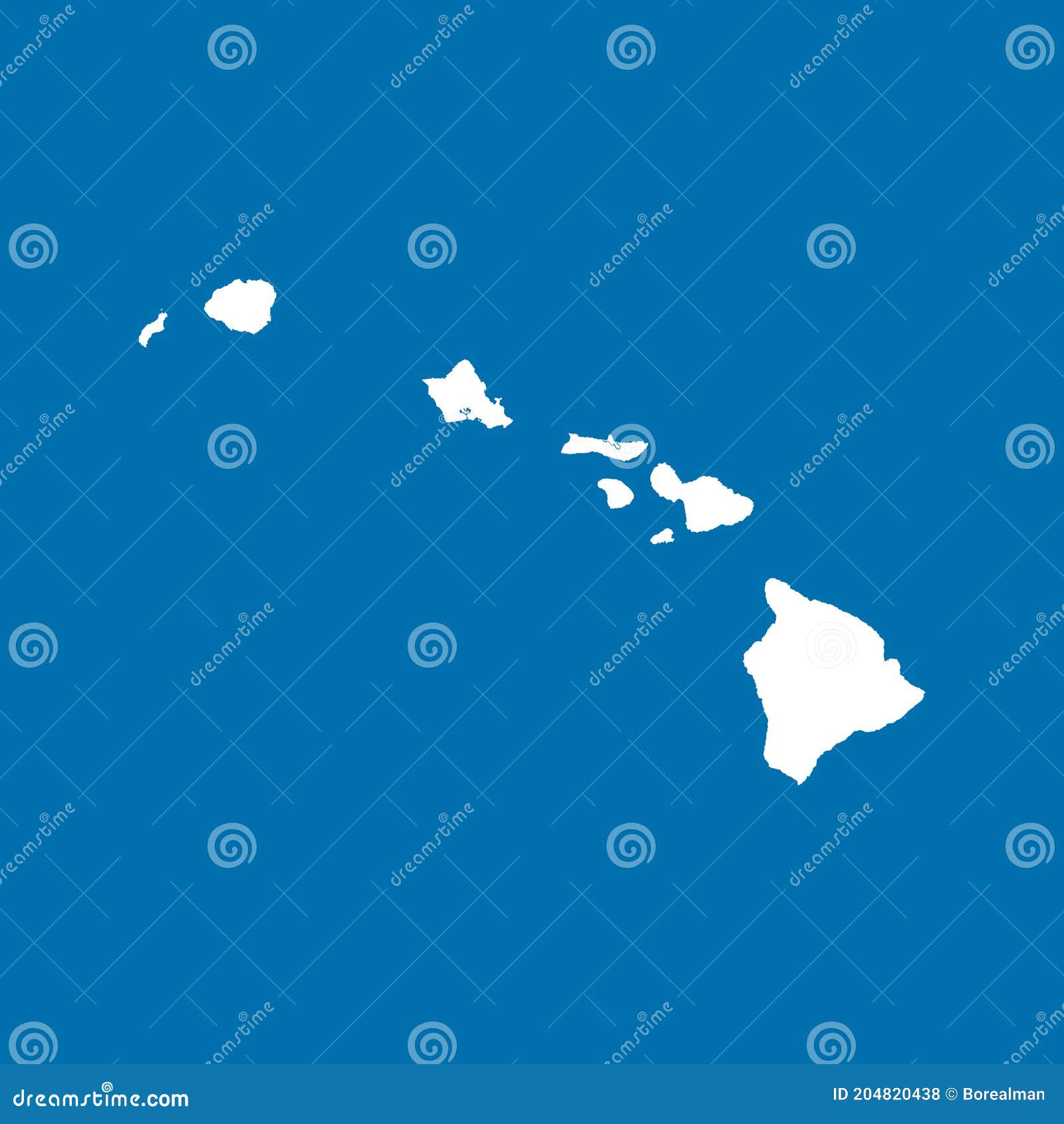 Map of the Hawaii stock vector. Illustration of america - 204820438