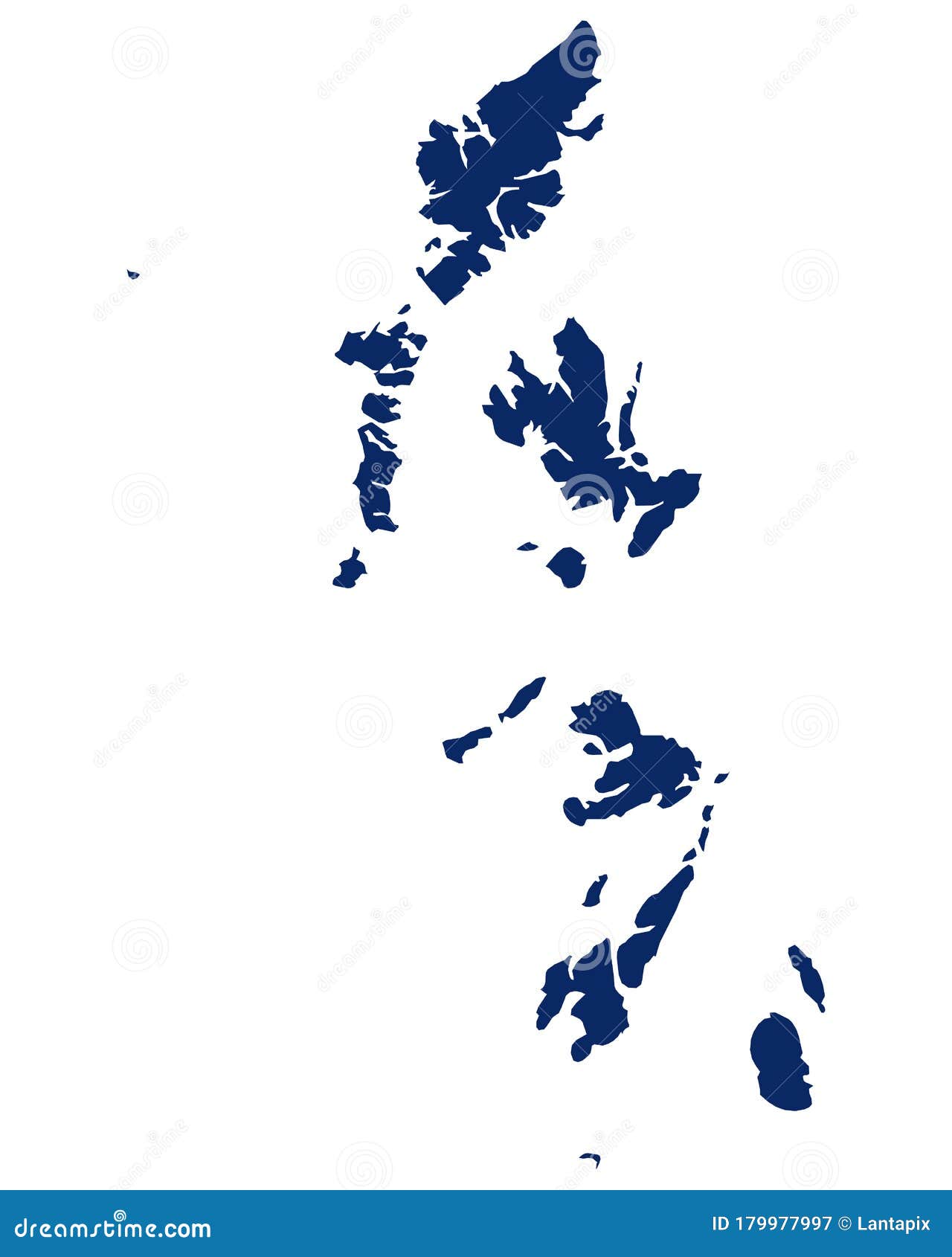 Map of the Hebrides in Blue Colour Stock Vector - Illustration of ...