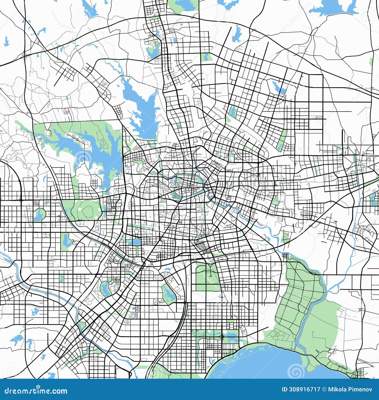 Map of Hefei city. stock illustration. Illustration of pattern - 308916717