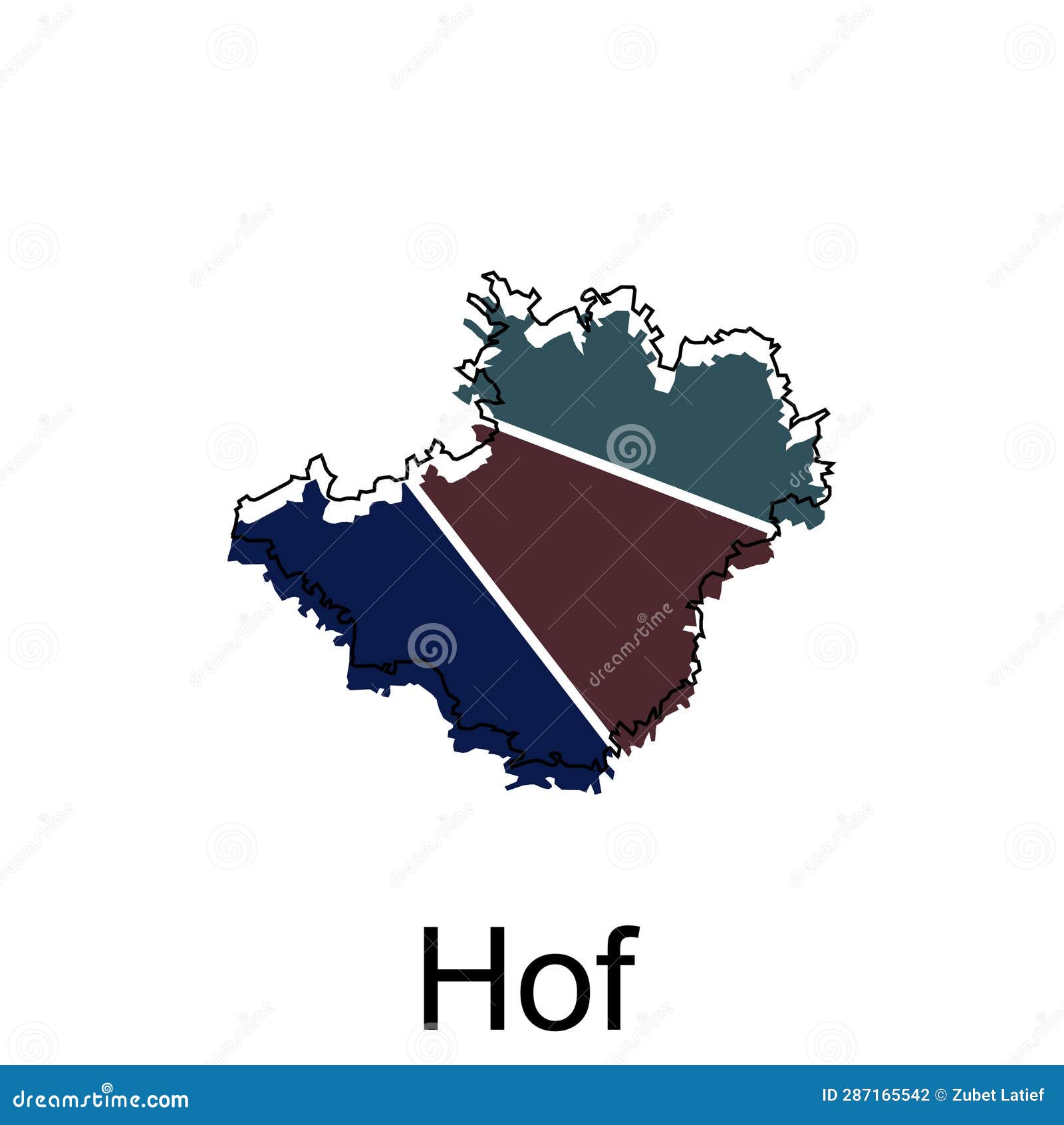 Map Of Hof Vector Design Template, National Borders And Important ...