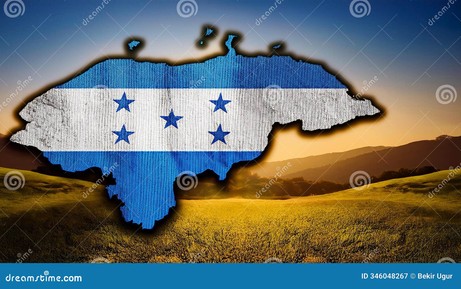 Map of Honduras with Flag. stock illustration. Illustration of honduras - 346048267