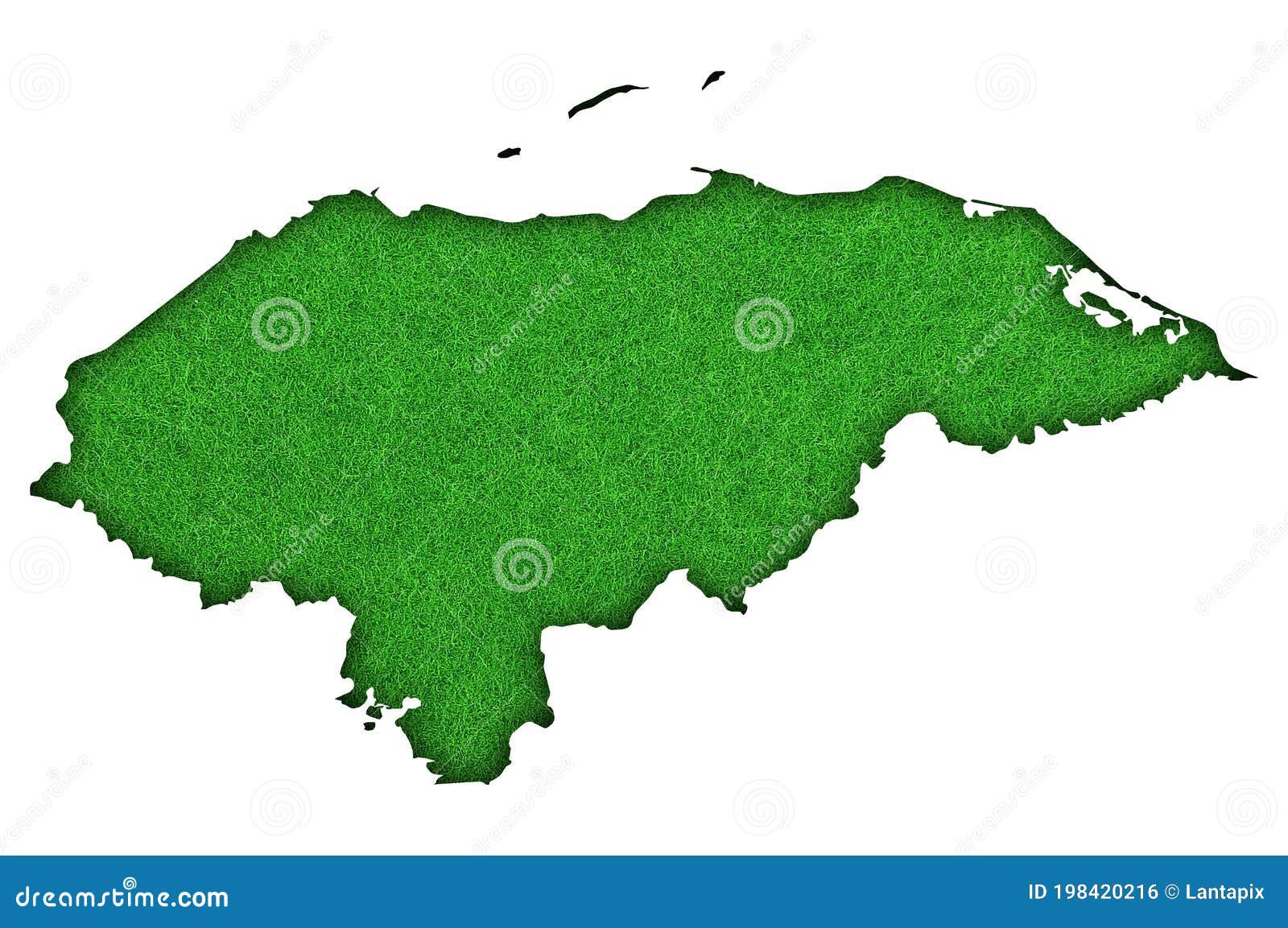 Map Of Honduras Green Highlighted With Neighbor Countries Cartoon ...