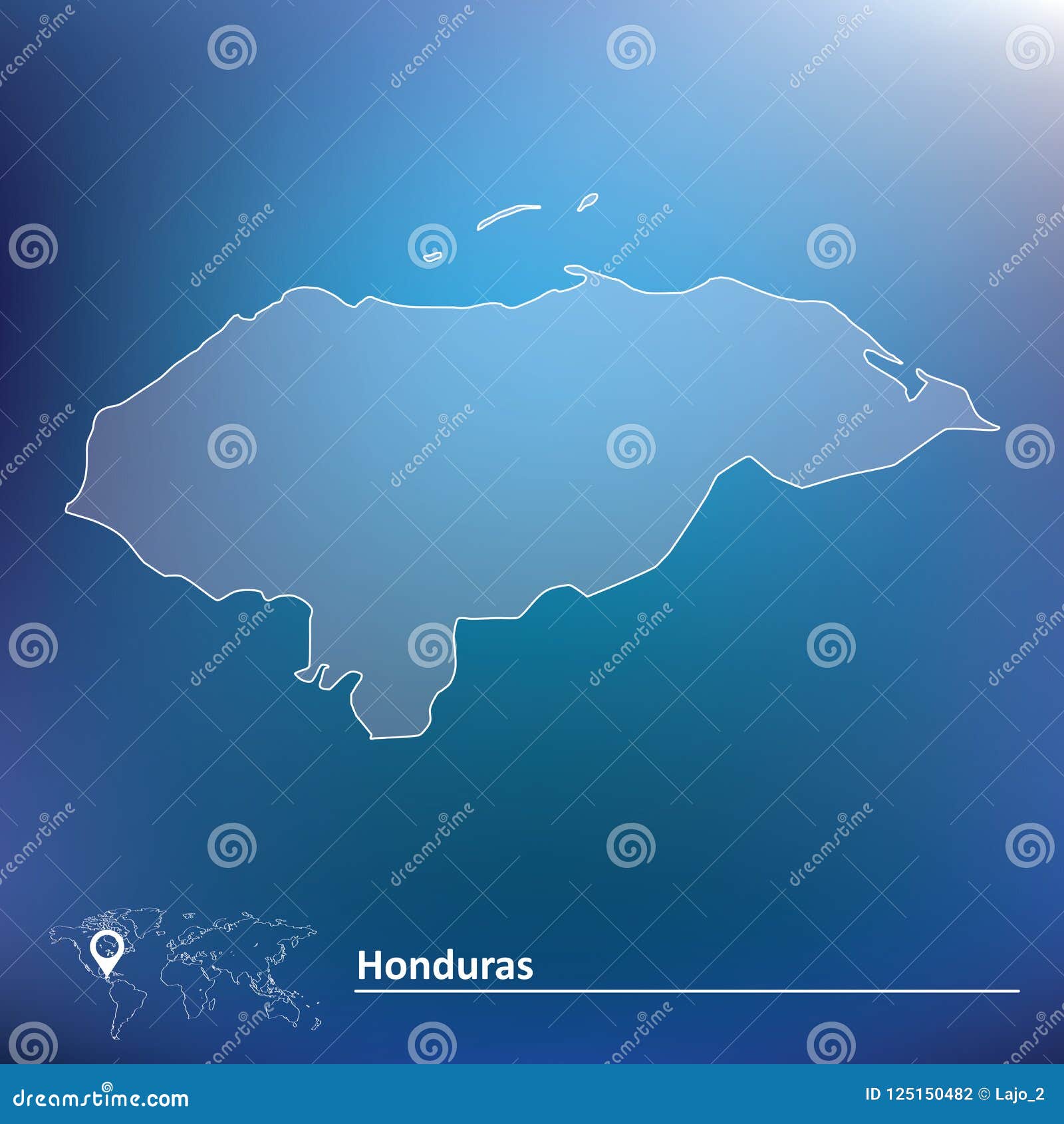 Map of Honduras stock vector. Illustration of nationality - 125150482
