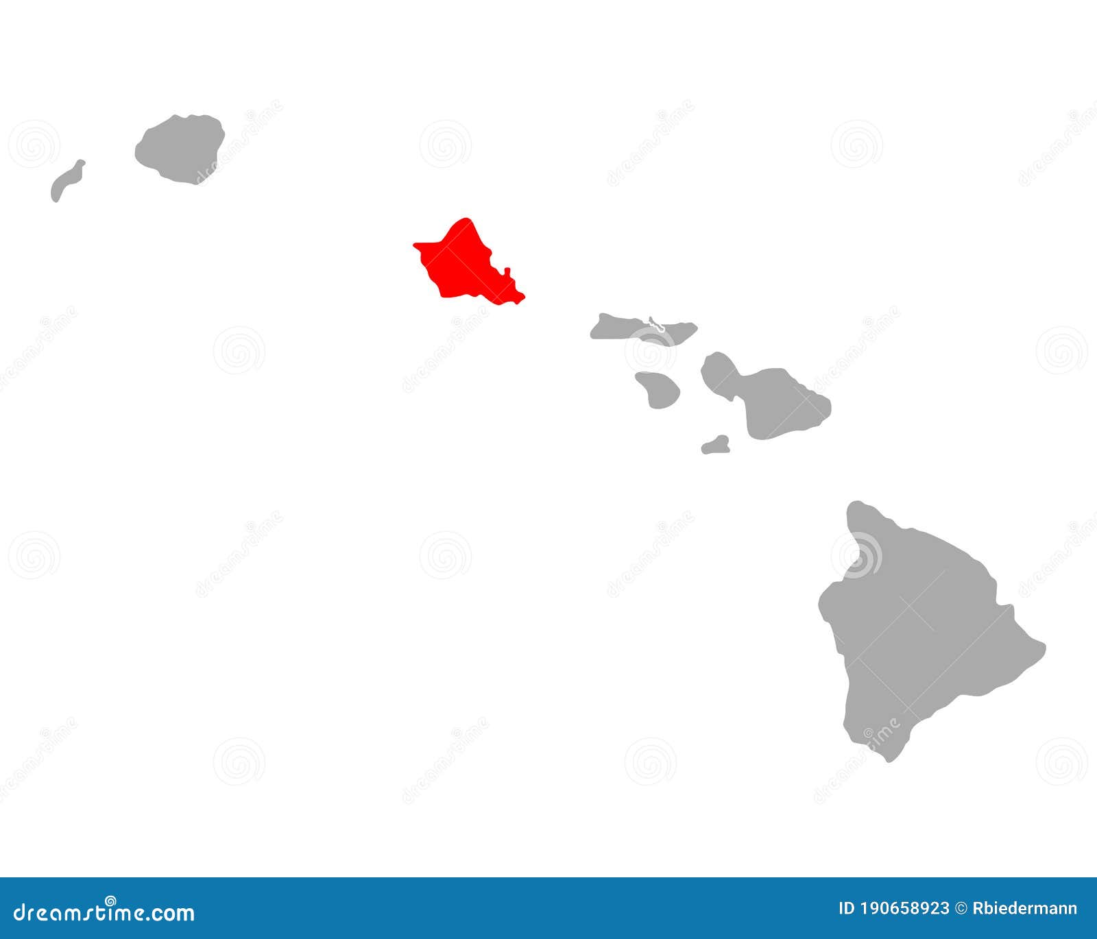 Map of Honolulu in Hawaii stock illustration. Illustration of grey ...
