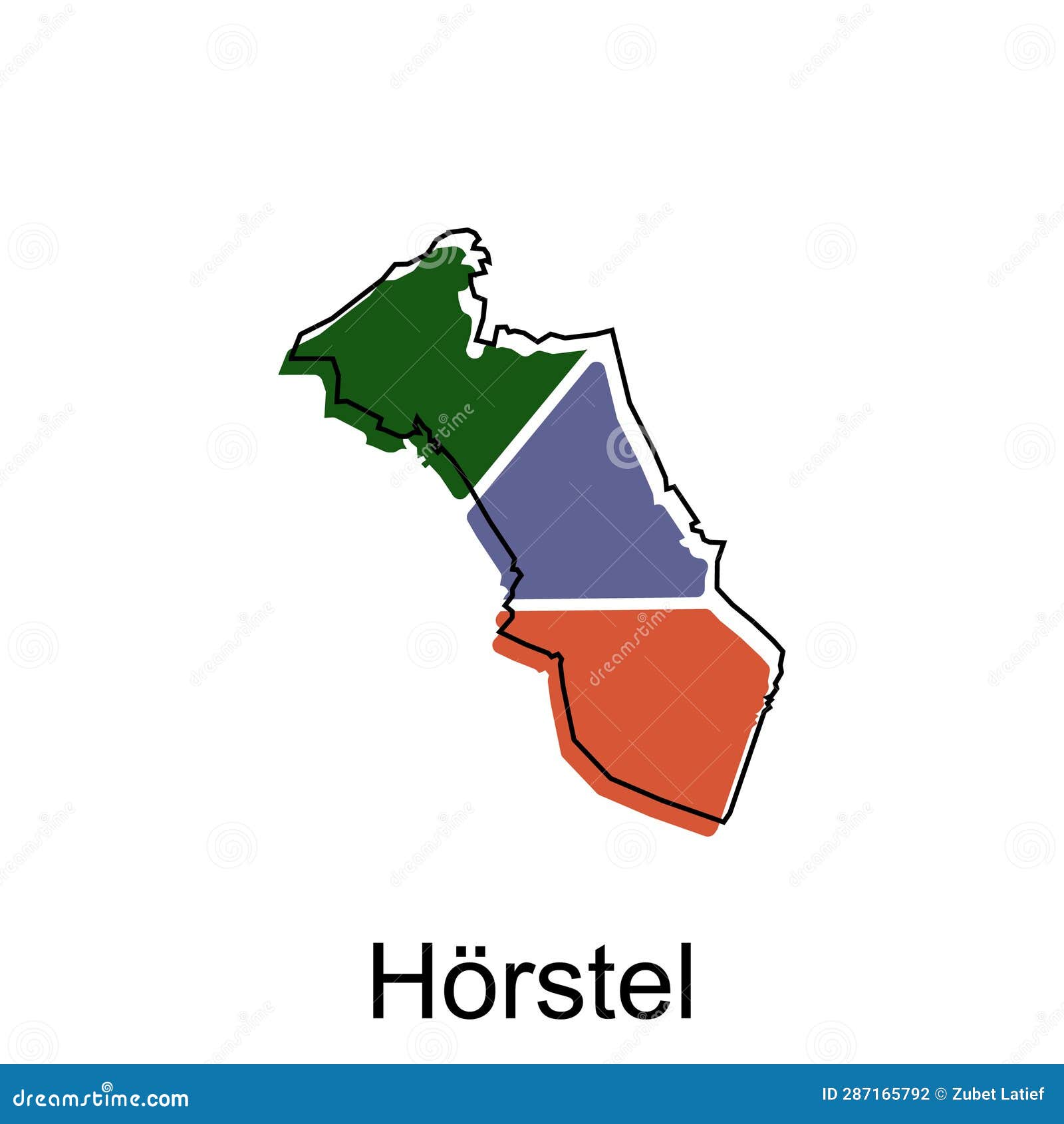 Map of Horstel Vector Design Template, National Borders and Important ...
