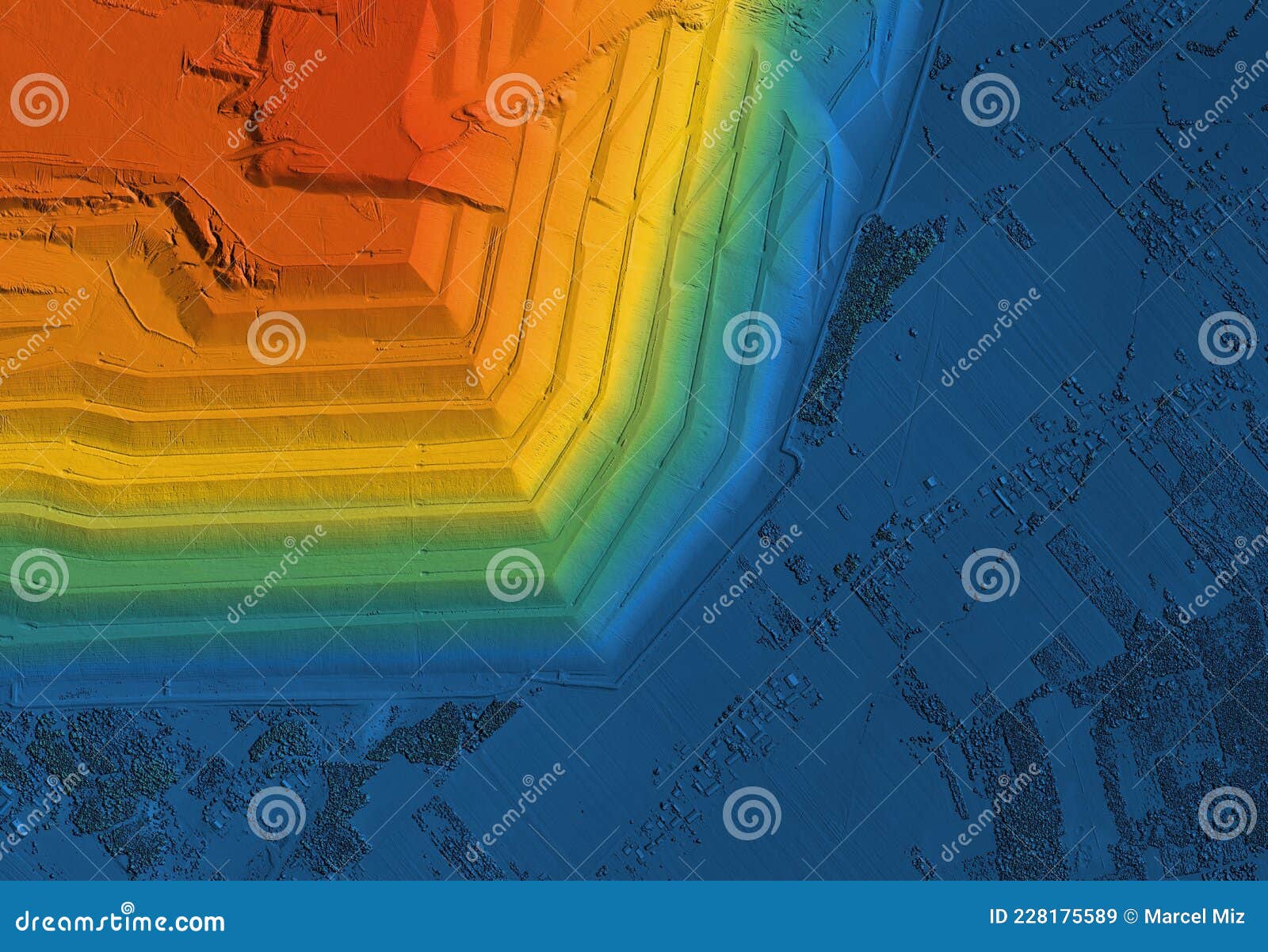 Map of a Huge Heap with Coloured Geospatial Data for GIS Usage Stock ...