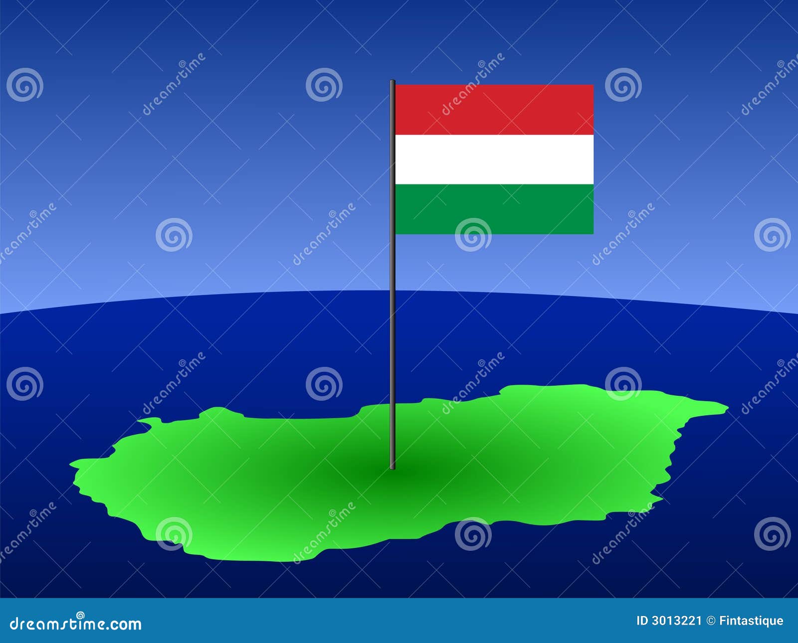 Map of Hungary with flag stock vector. Illustration of horizon - 3013221