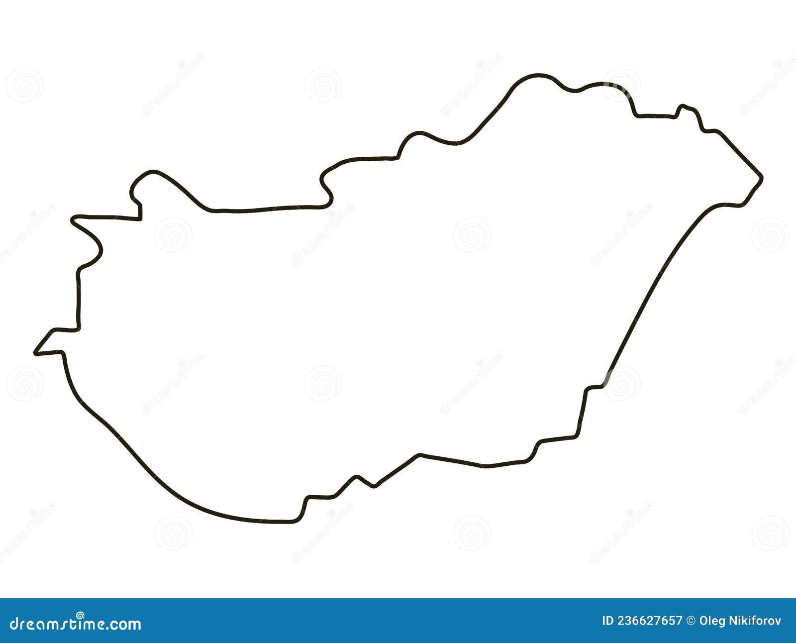 Hungary Outline Map Country Shape State Borders National Symbol Flag ...