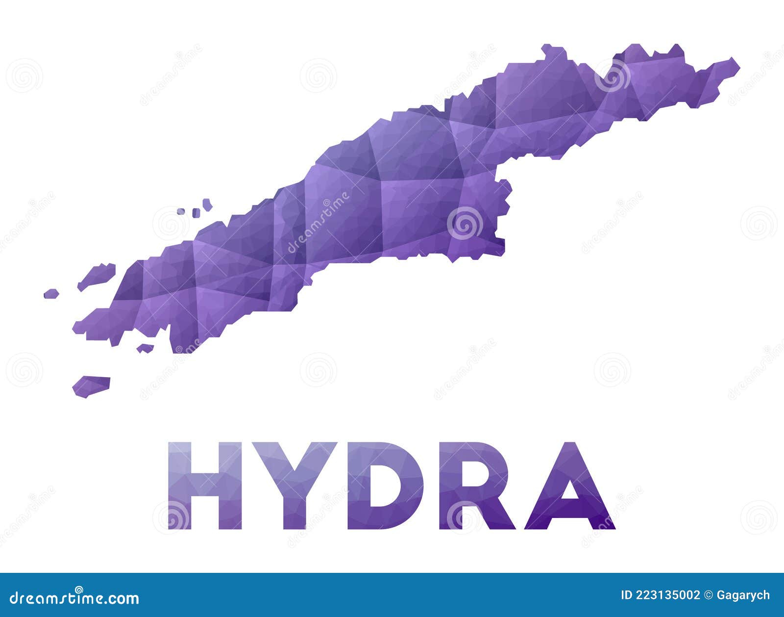 Map of Hydra. stock vector. Illustration of information - 223135002