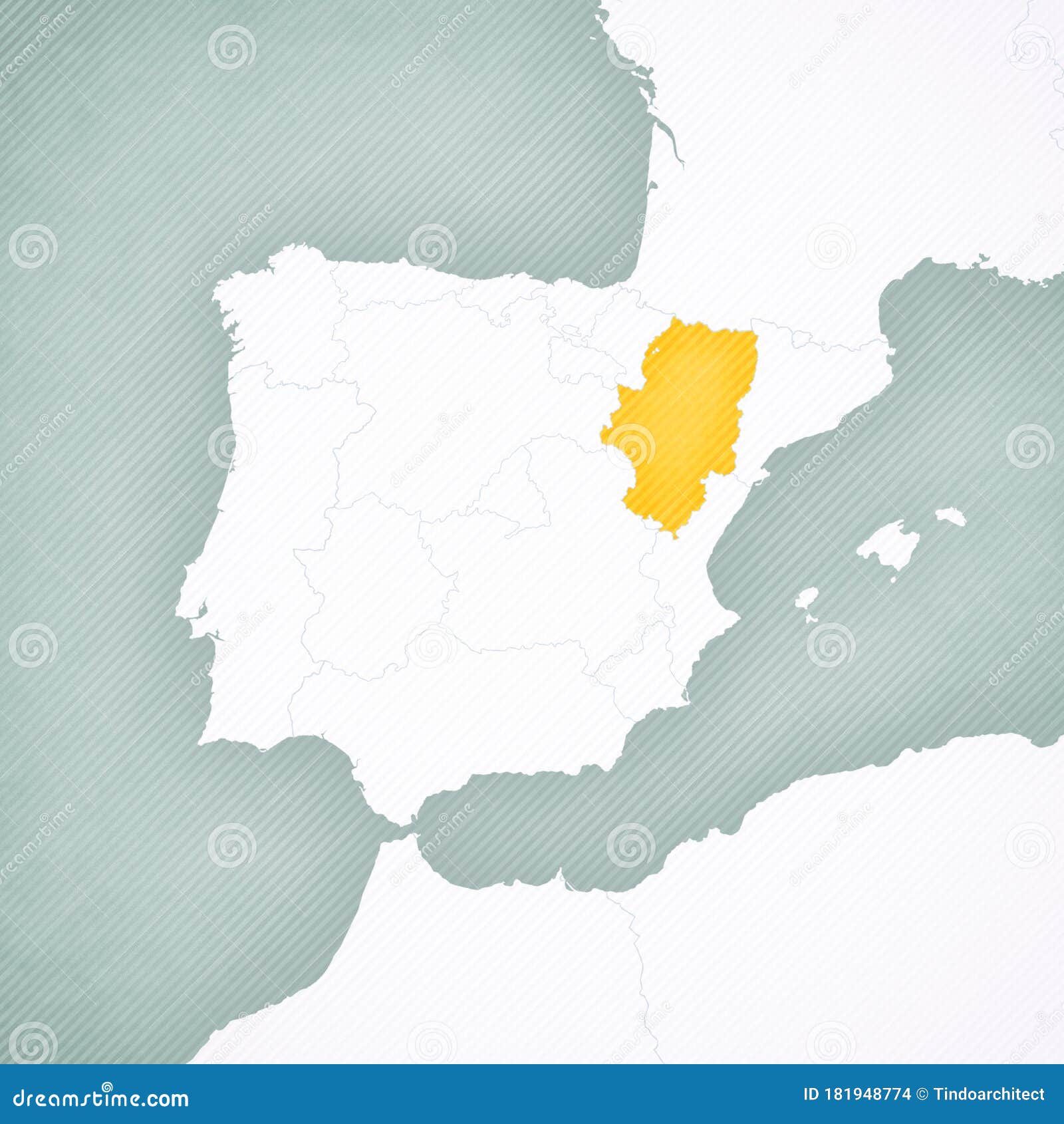 Map Of Iberian Peninsula - Aragon Royalty-Free Stock Image ...