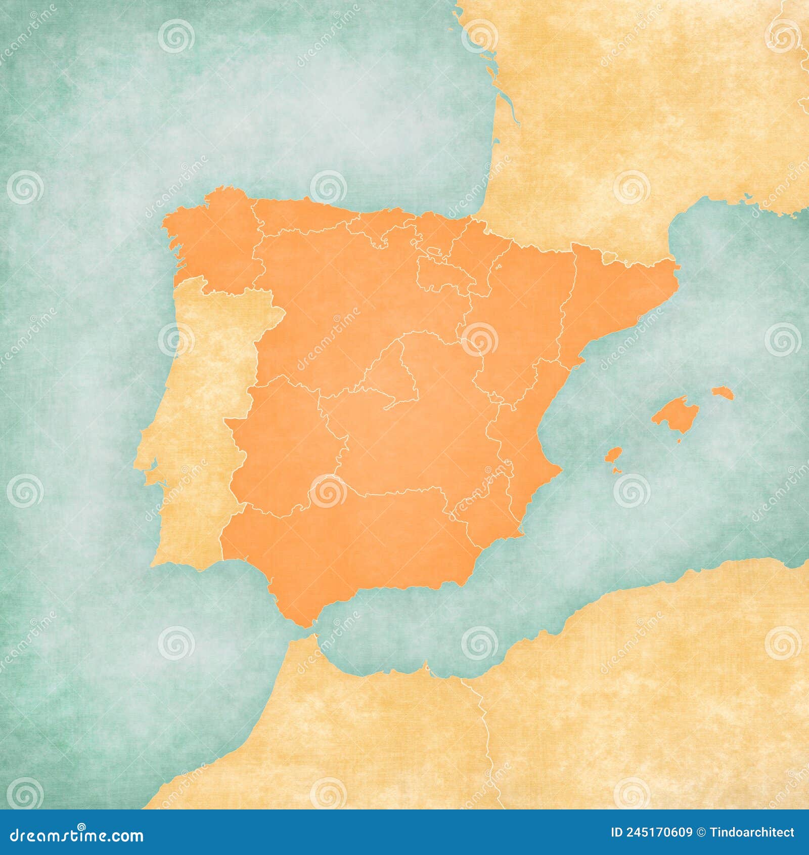 Map Of Iberian Peninsula - Spain Blank Map Stock Image | CartoonDealer ...