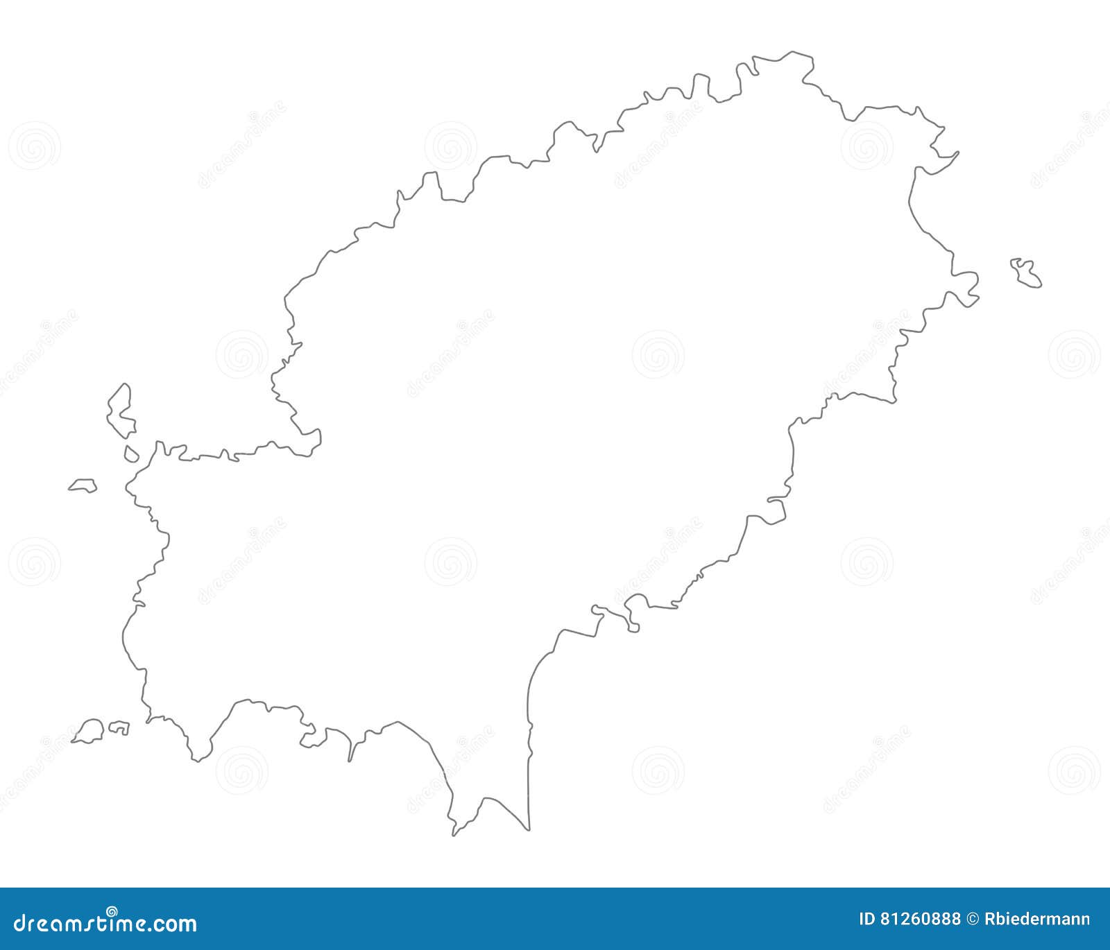 Ibiza, Gray Political Map, Part Of The Balearic Islands, Spain Vector ...