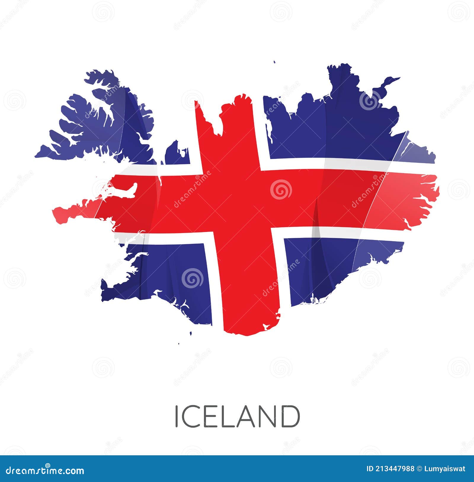 Map of Iceland stock vector. Illustration of iceland - 213447988