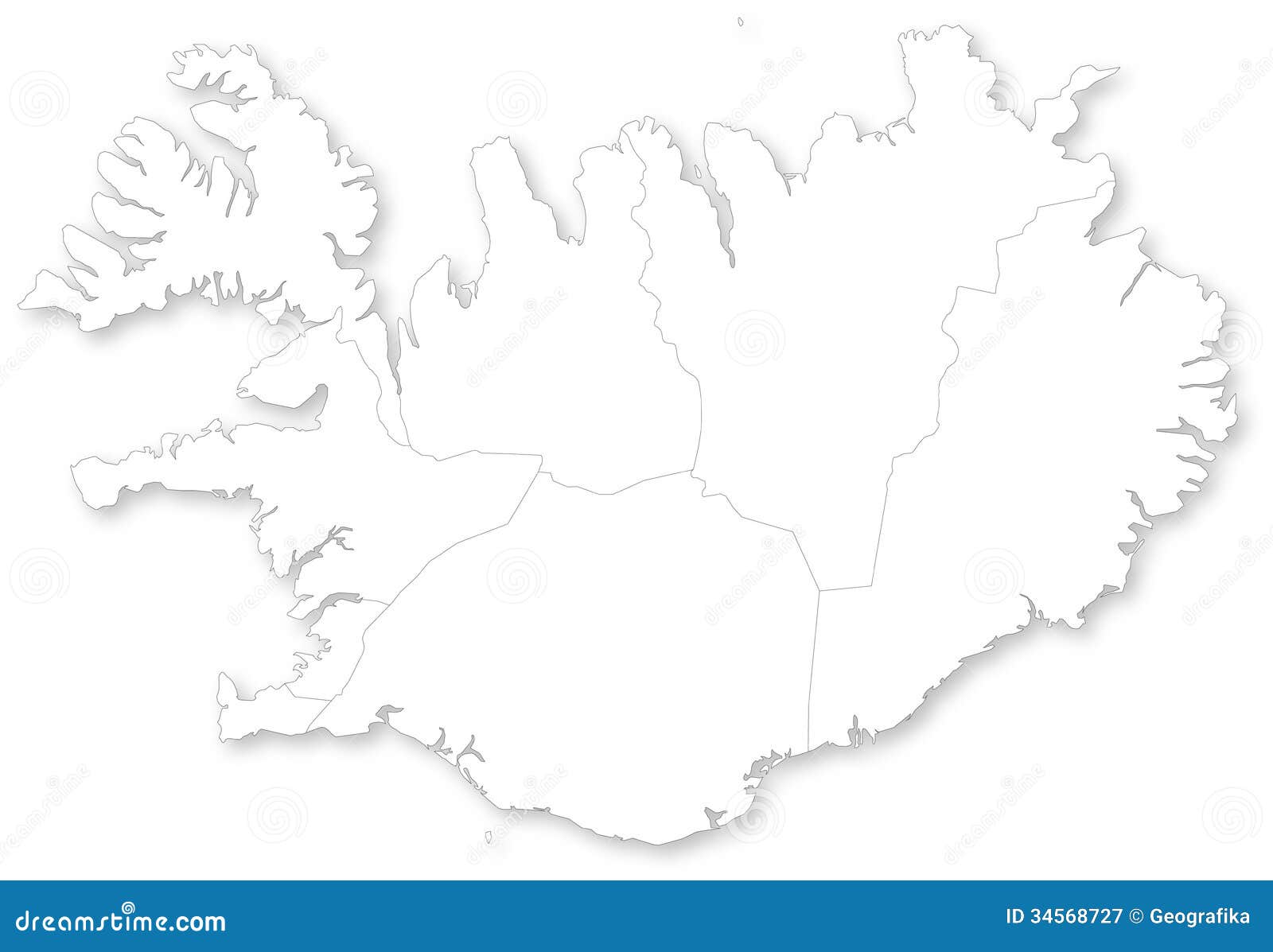 Map of Iceland with Regions. Stock Vector - Illustration of arctic ...