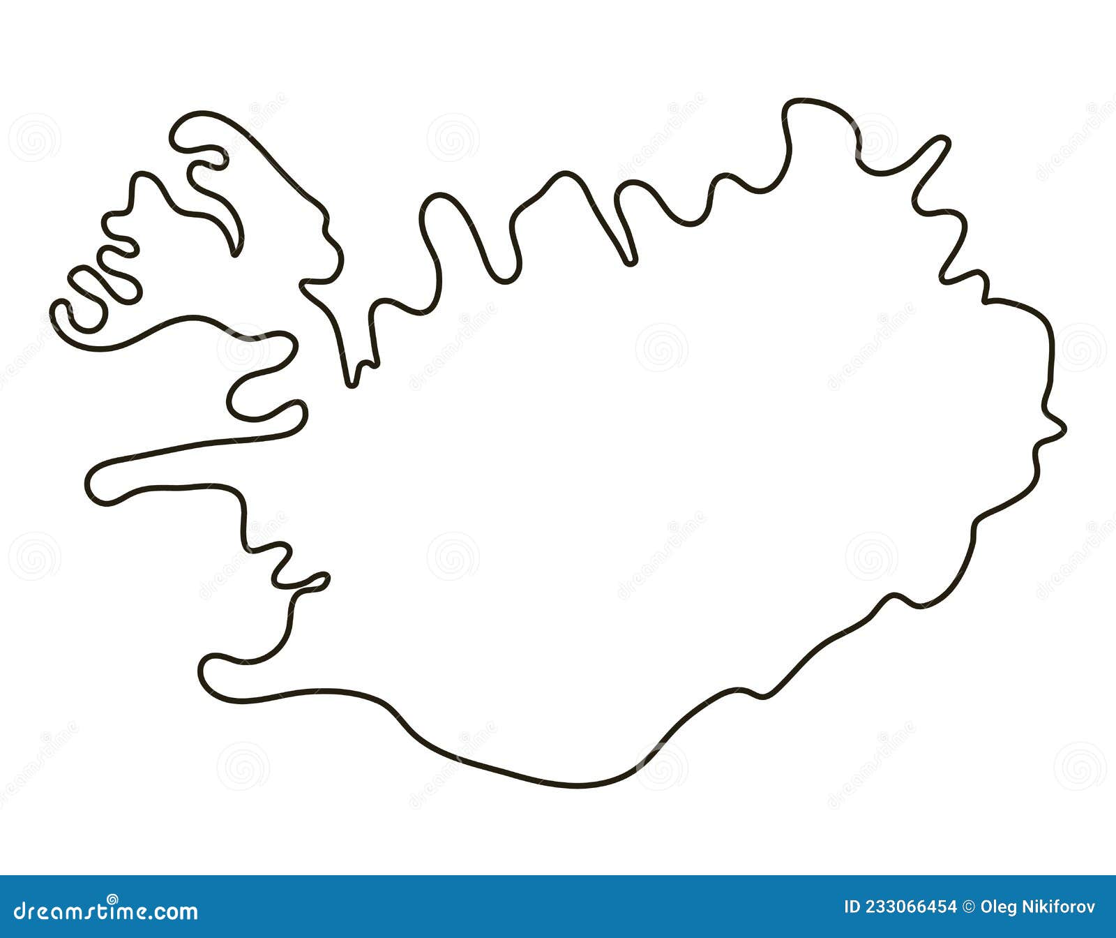 Iceland Simple Outline Map With Yellow Direction Guide Arrows. Vector ...
