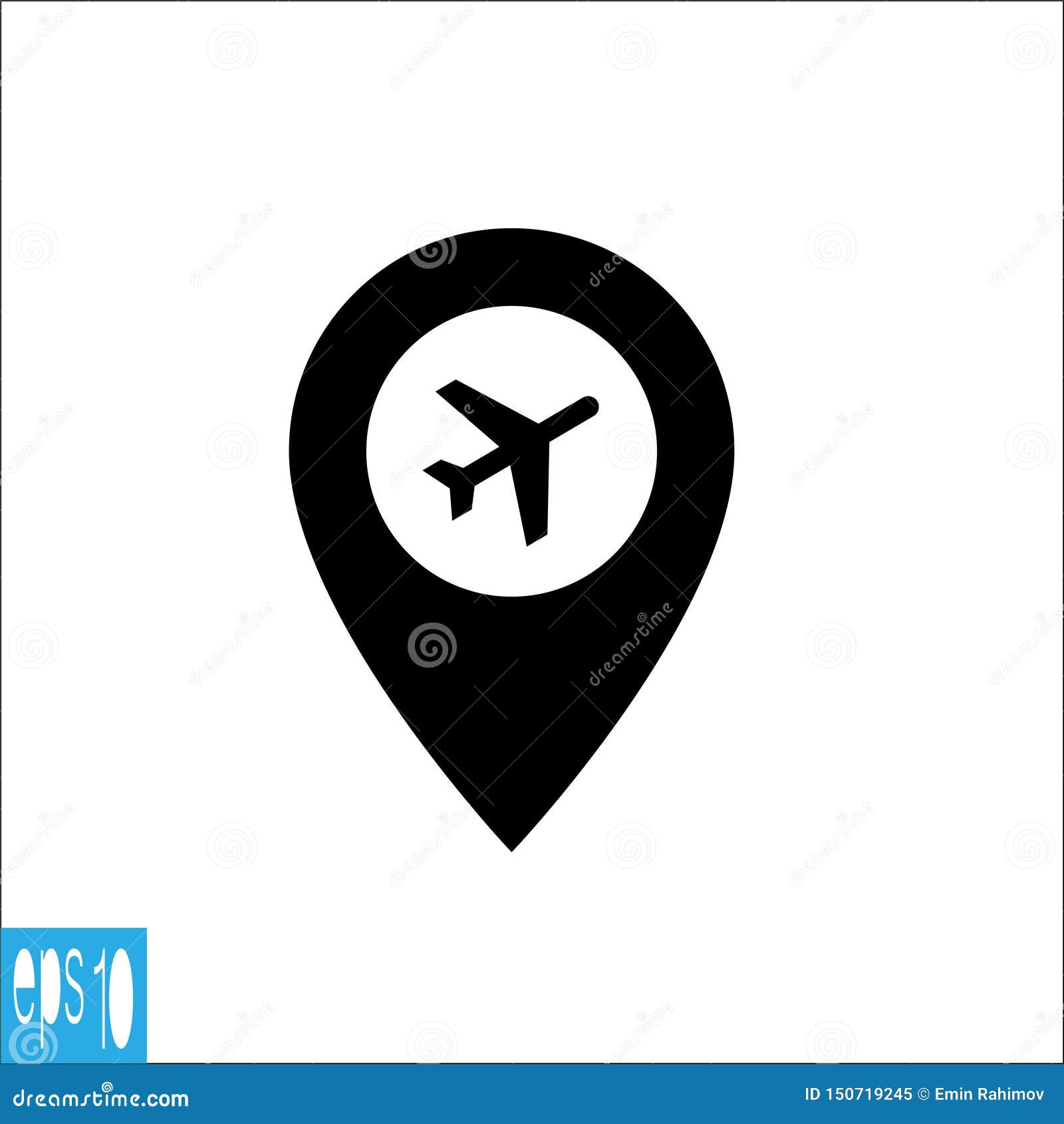 Map Icon with Airplane Icon, Sign - Vector Illustration Stock ...