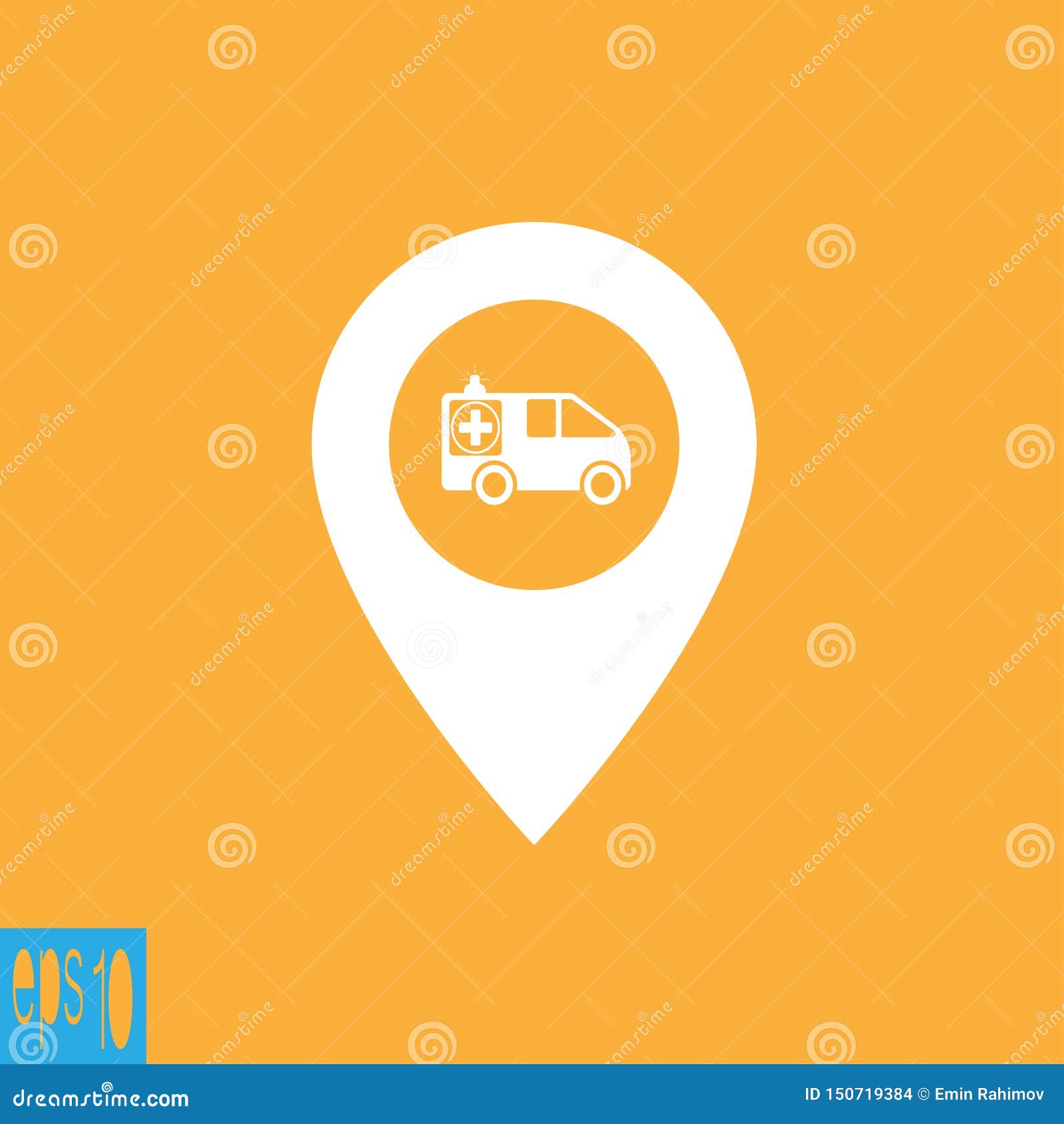 Map Icon with Ambulance - Vector Illustration Stock Illustration ...