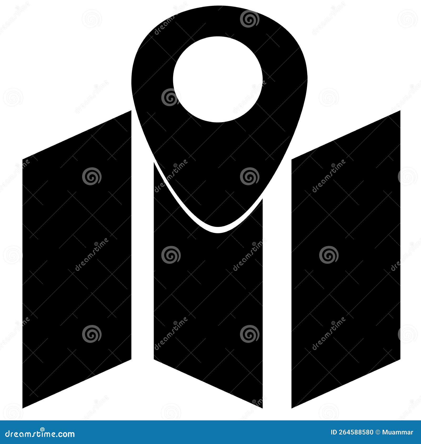 Map Icon As Direction Symbol in Black Color and White Background Stock ...