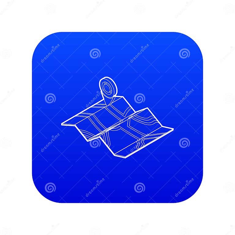 Map icon blue vector stock vector. Illustration of path - 154168069