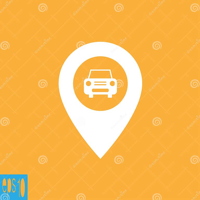 Map Icon with Car - Vector Illustration Stock Illustration ...