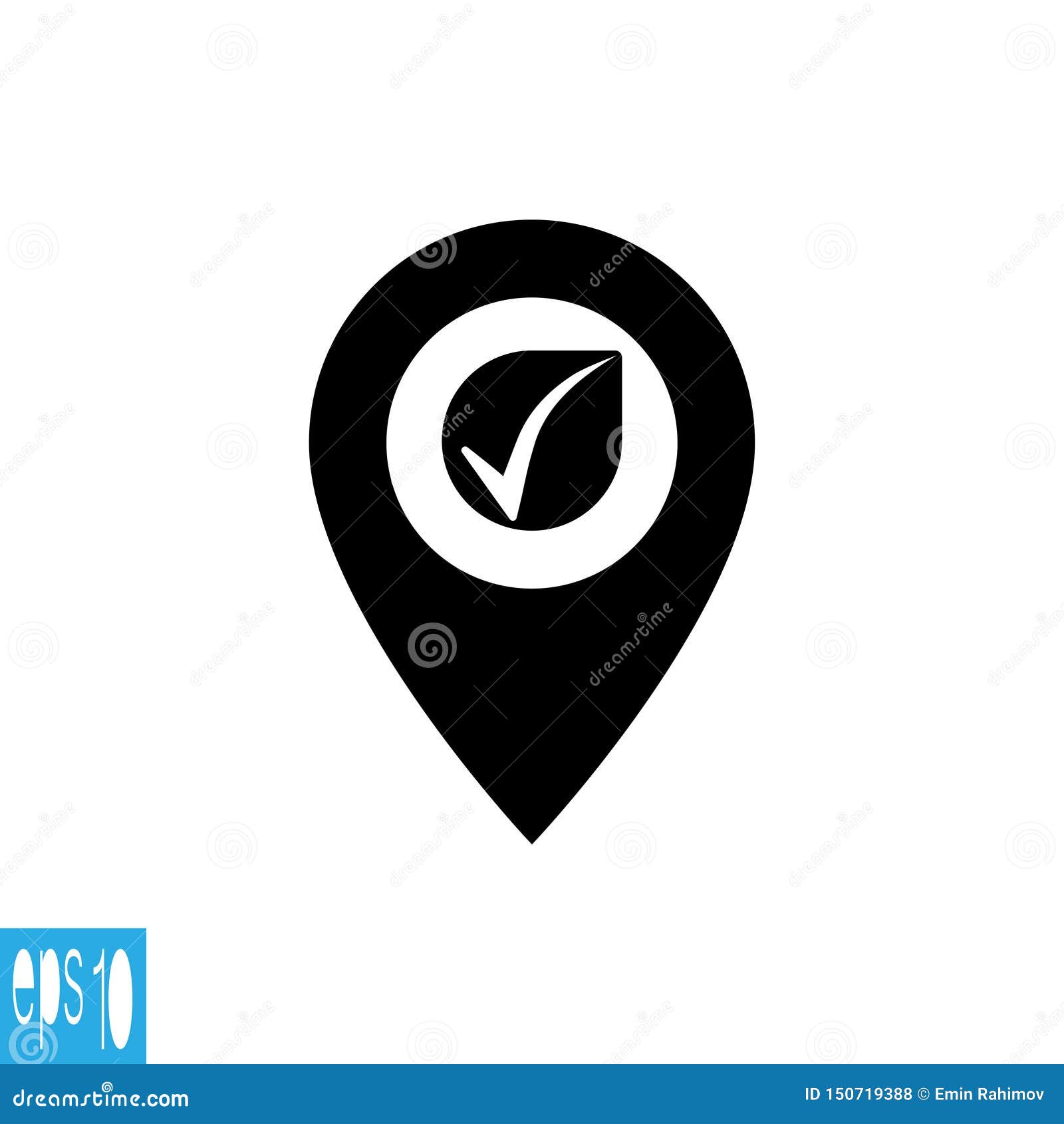 Map Icon with Check Icon, Sign - Vector Illustration Stock Illustration ...