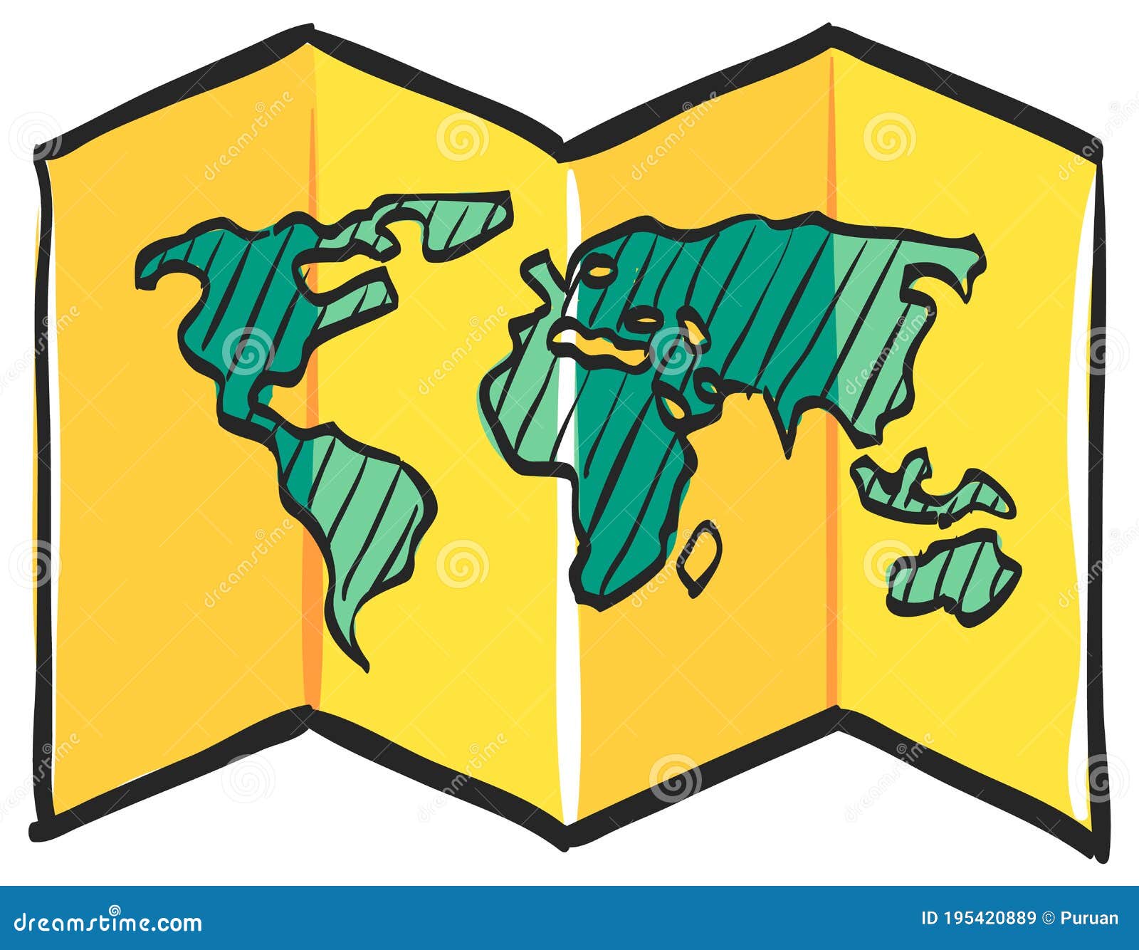 Map icon in color drawing stock vector. Illustration of direction ...