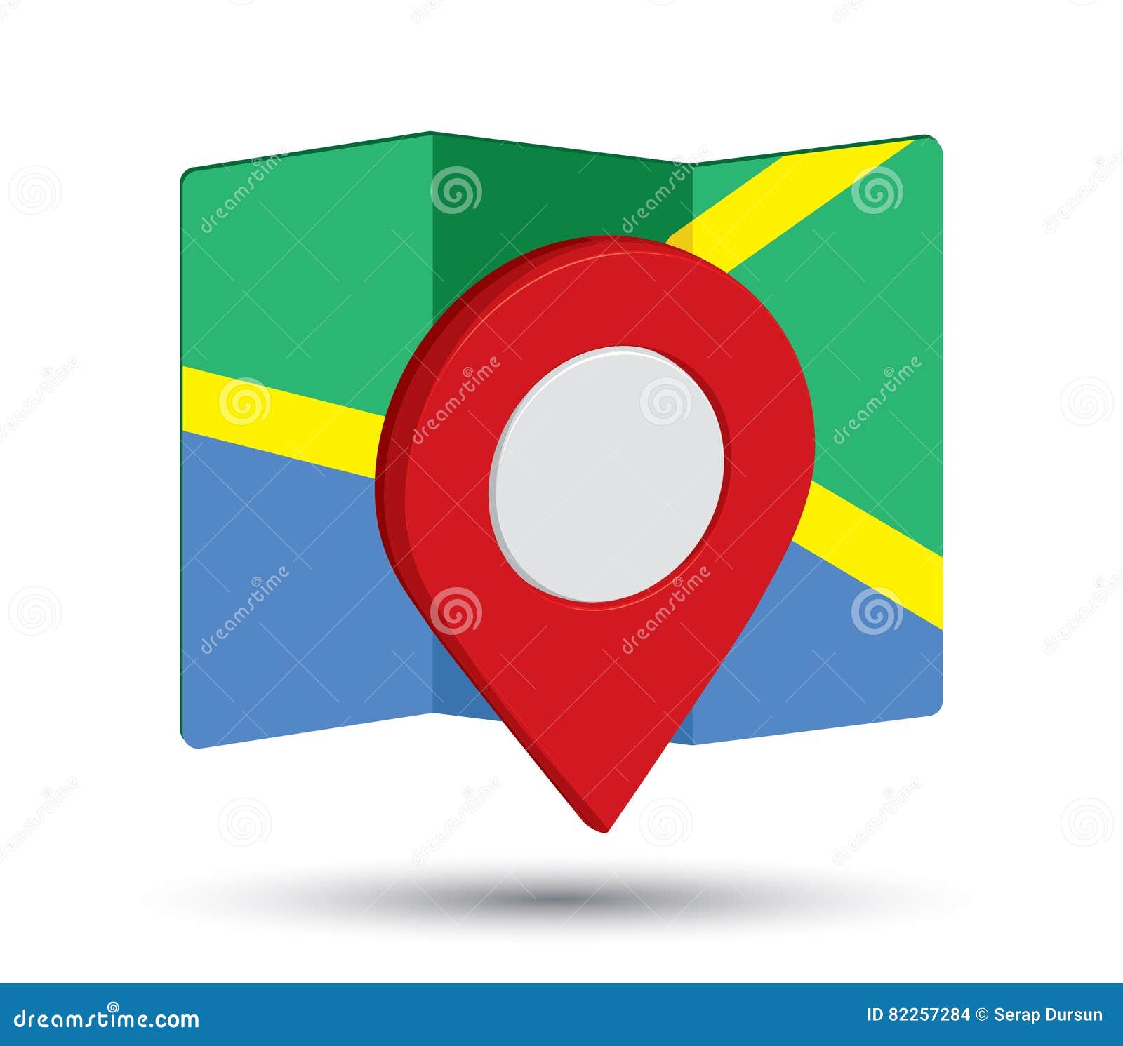 Map Icon an 3D Pin Design stock vector. Illustration of icon - 82257284