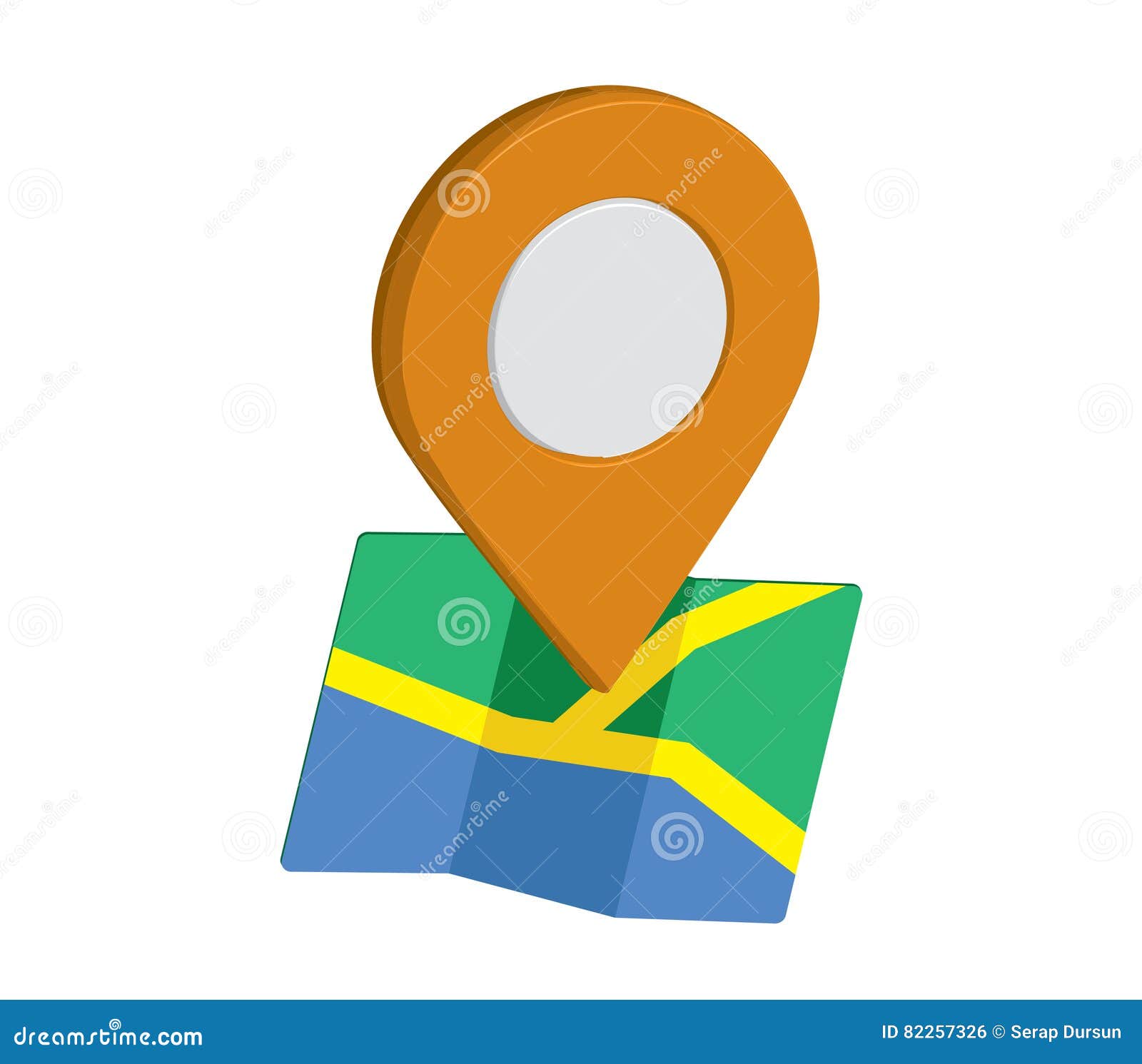 Map Icon an 3D Pin Design stock vector. Illustration of element - 82257326