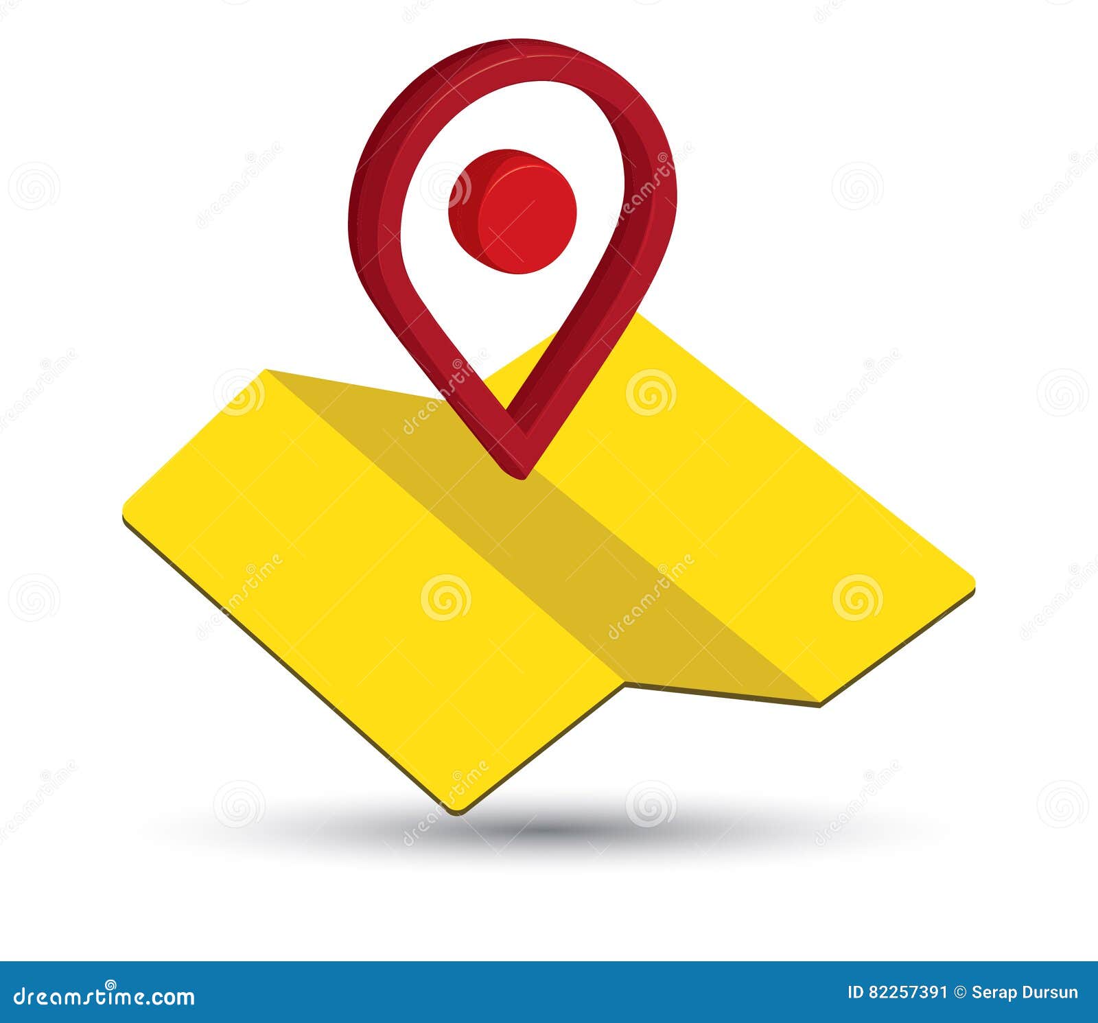 Map Icon an 3D Pin Design stock vector. Illustration of design - 82257391