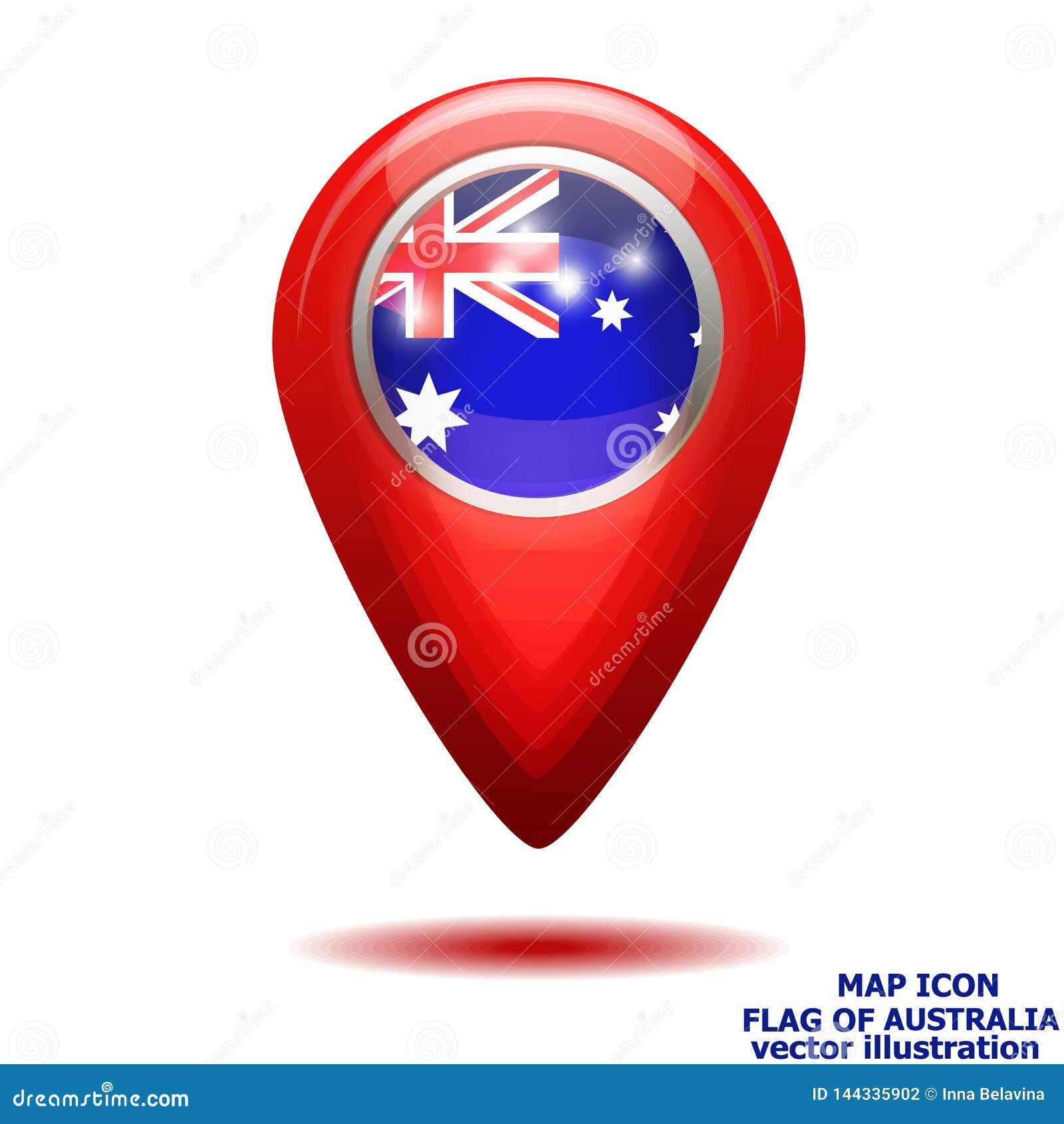 Map Icon with Flag of Australia. Vector Illustration. Stock Vector ...